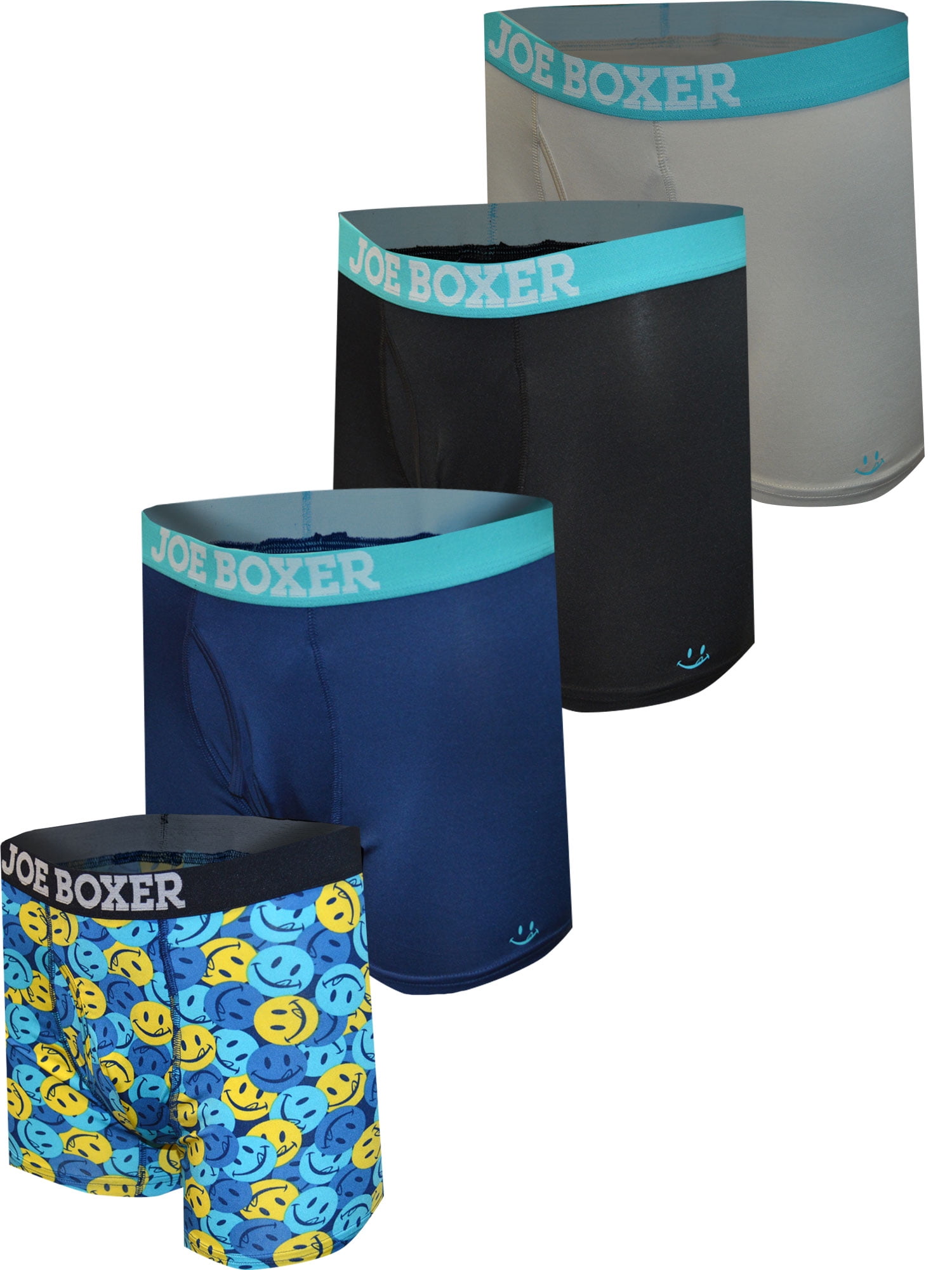 Joe Boxer Mens Joe Boxer Iconic Performance Fabric 4 Pack Boxer Briefs ...