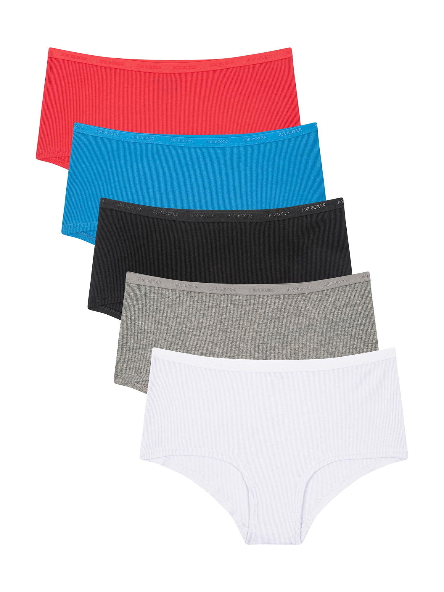 Joe Boxer Women's 5-pack Ribbed Girl Short - Walmart.com