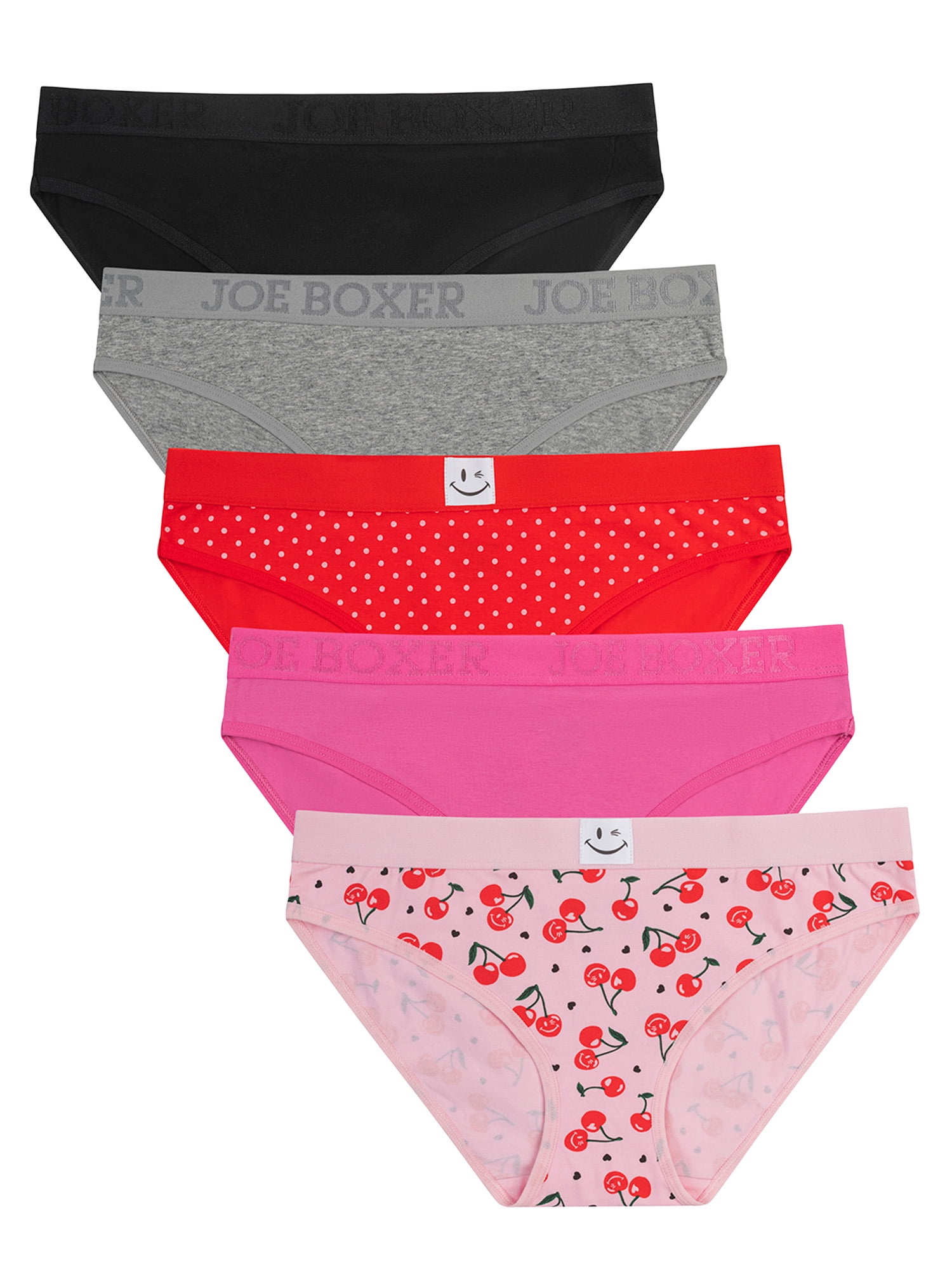 Joe Boxer Women's Cotton Valentine's Day Giftable Bikini Panty Set, 5 ...