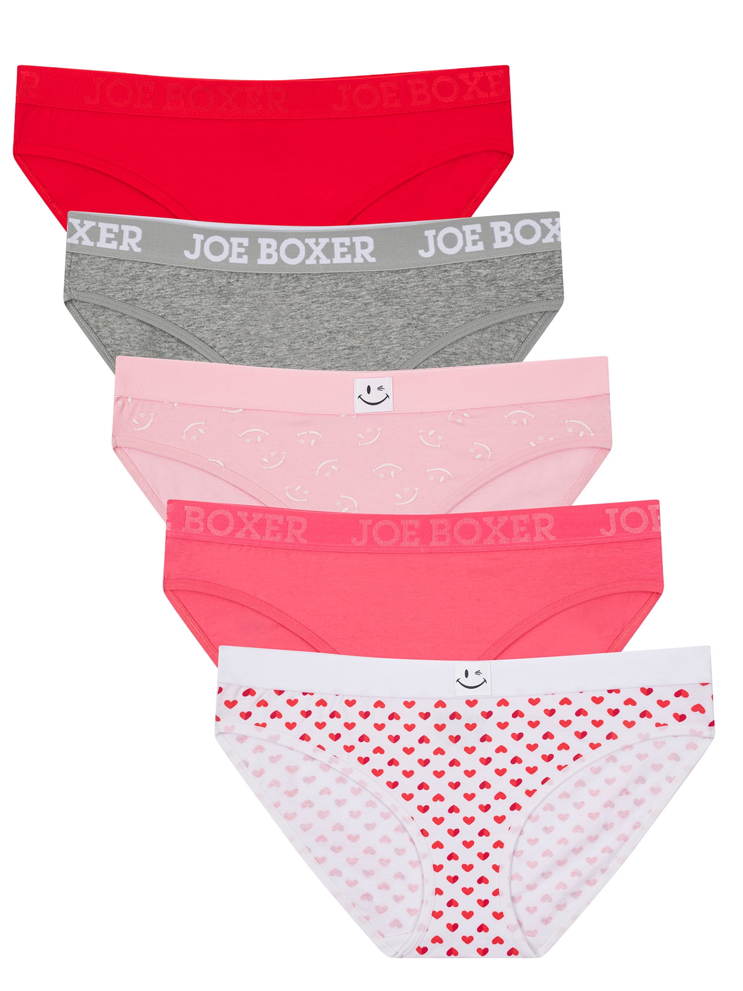 Joe Boxer Women's Cotton Valentine's Bikini Panty Set with Makeup Bag ...