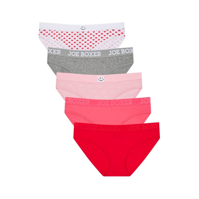 Joe Boxer Women's Cotton Valentine's Day Giftable Bikini Panty Set with ...