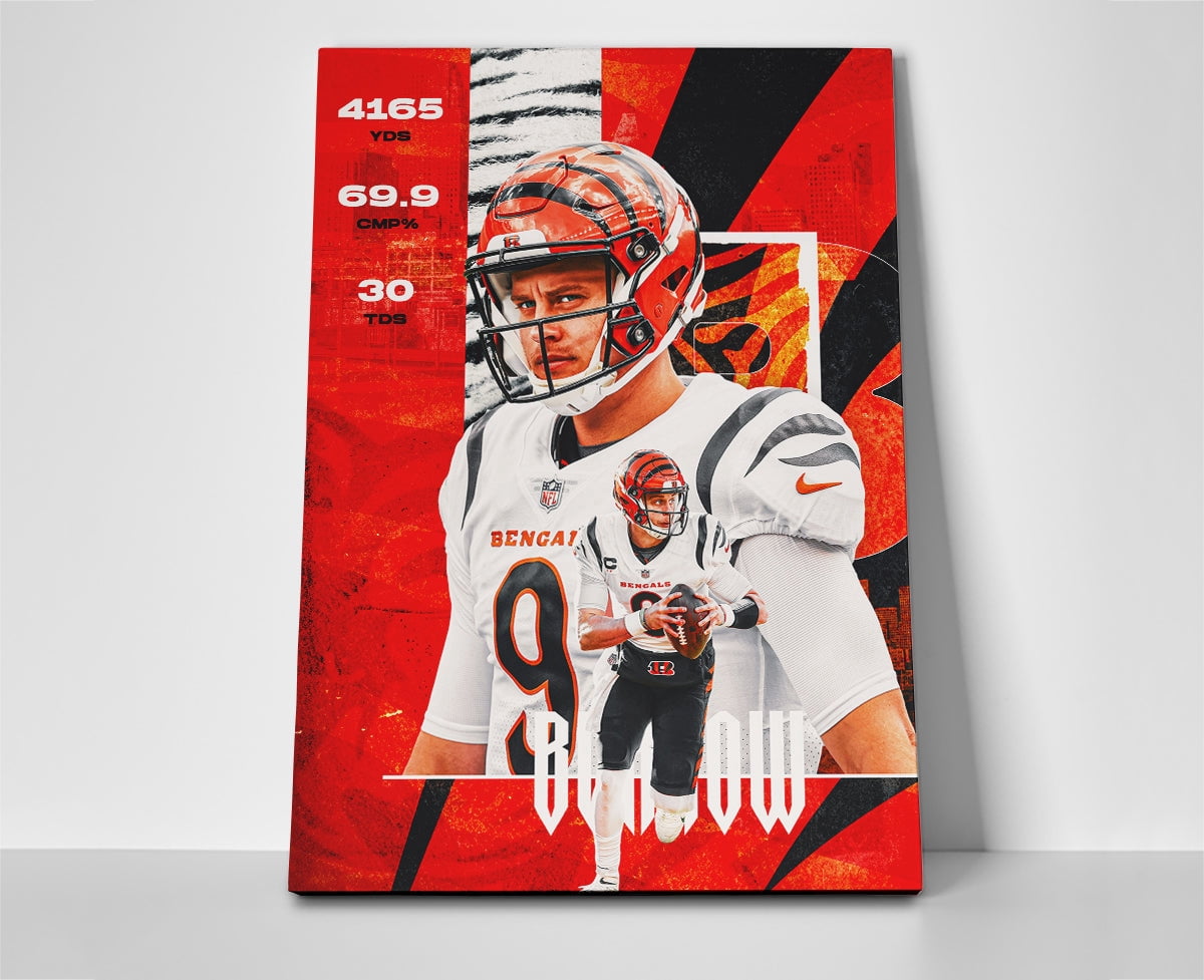 Joe Burrow Bengals Stats Poster or Wrapped Canvas - Walmart.com