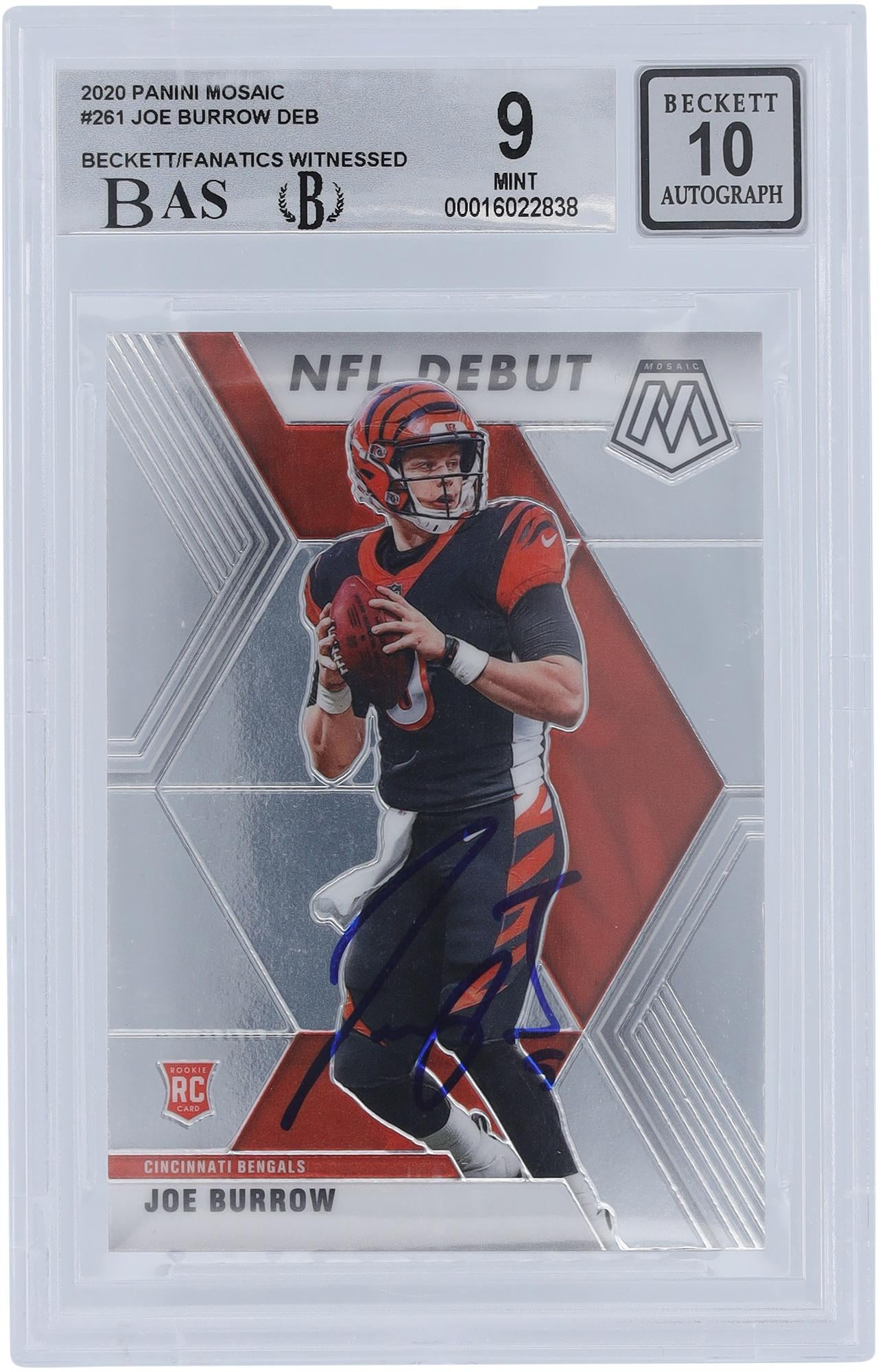 Joe Burrow Cincinnati Bengals Autographed 2020 Panini Mosaic #261 ...