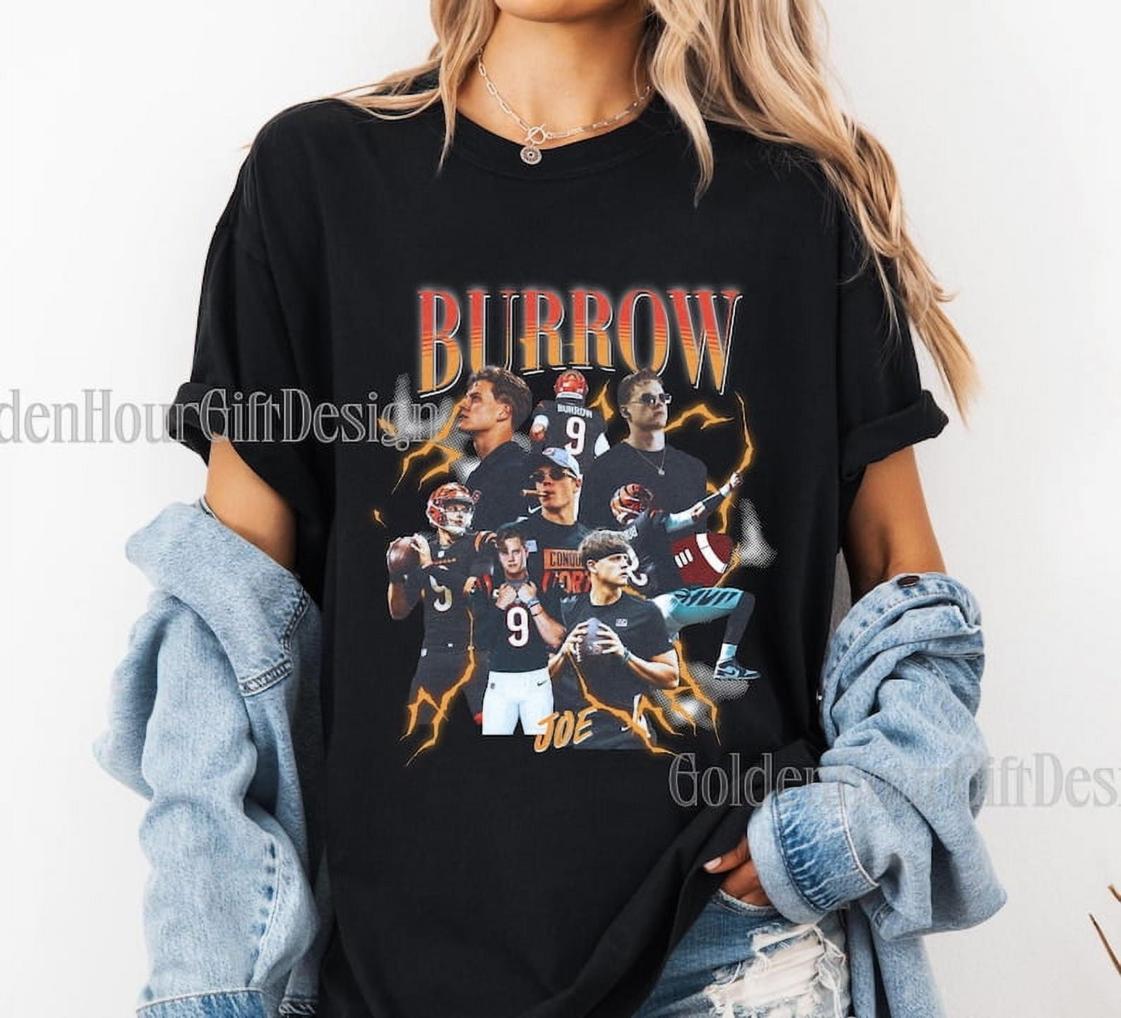 Joe Burrow Vintage 90s Retro Football Shirt, Quarterback Fan Tee ...