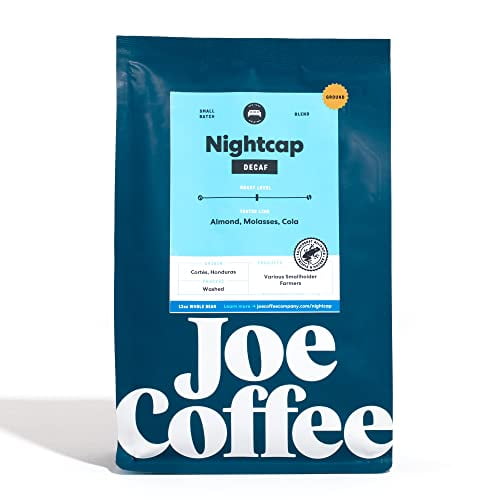 Joe Coffee Company (NYC Roaster), Nightcap Decaffeinated Ground Specialty Coffee, 12 oz Bag, RFA ...