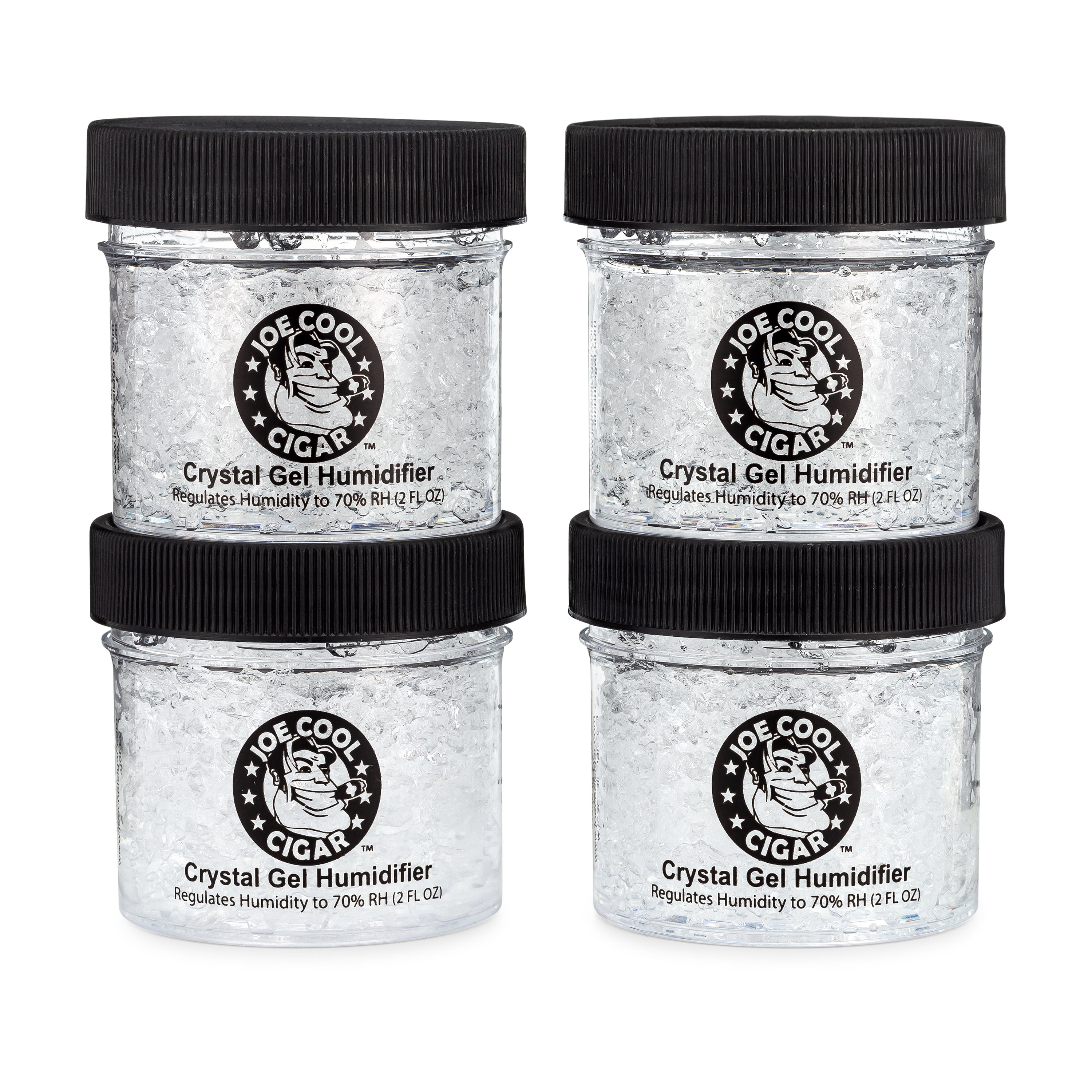 Joe Cool Cigar Crystal Gel Humidifier Jar, Maintains 70% RH, 2 oz, 4 ...
