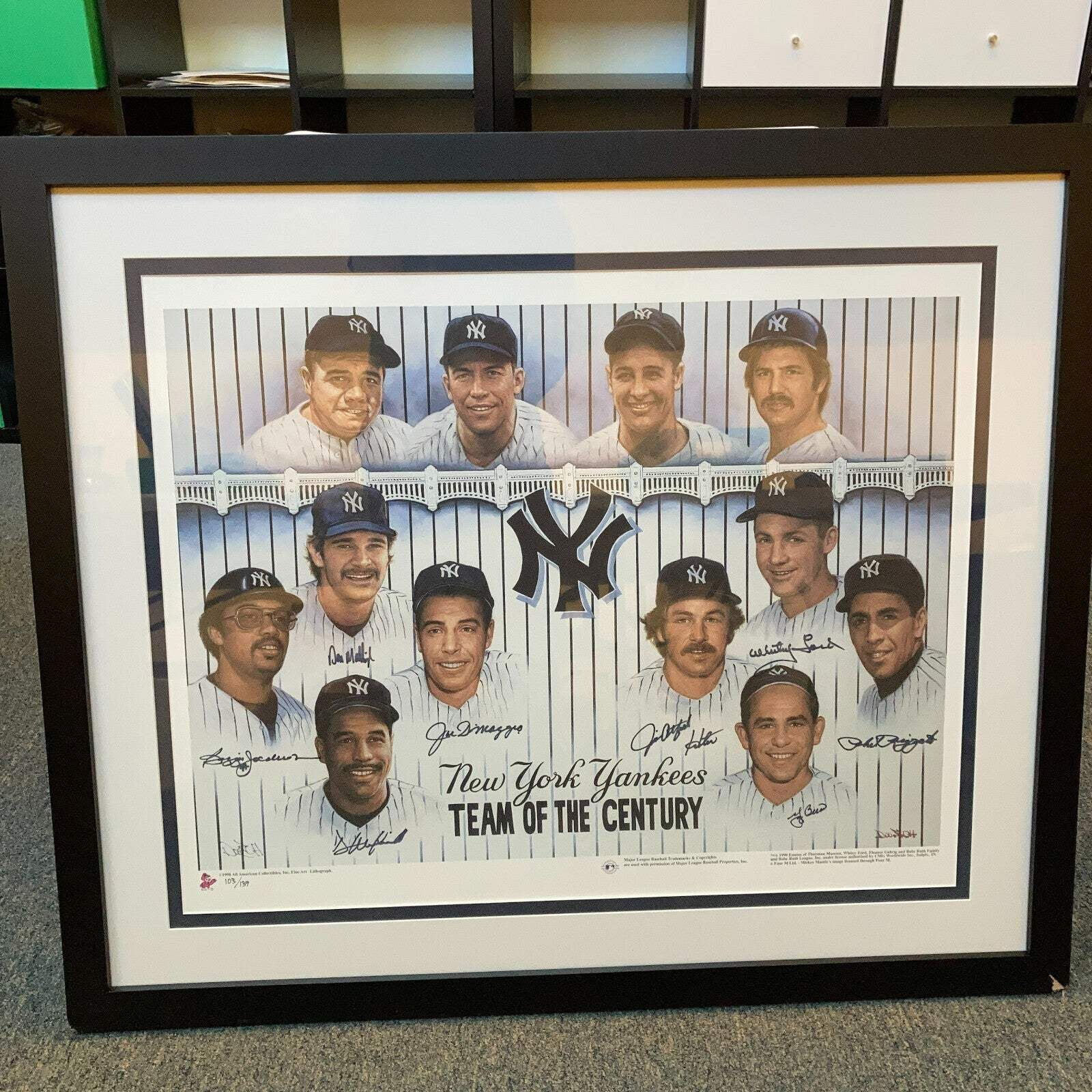 Joe Dimaggio New York Yankees Team Of The Century Signed 23x29 Litho ...