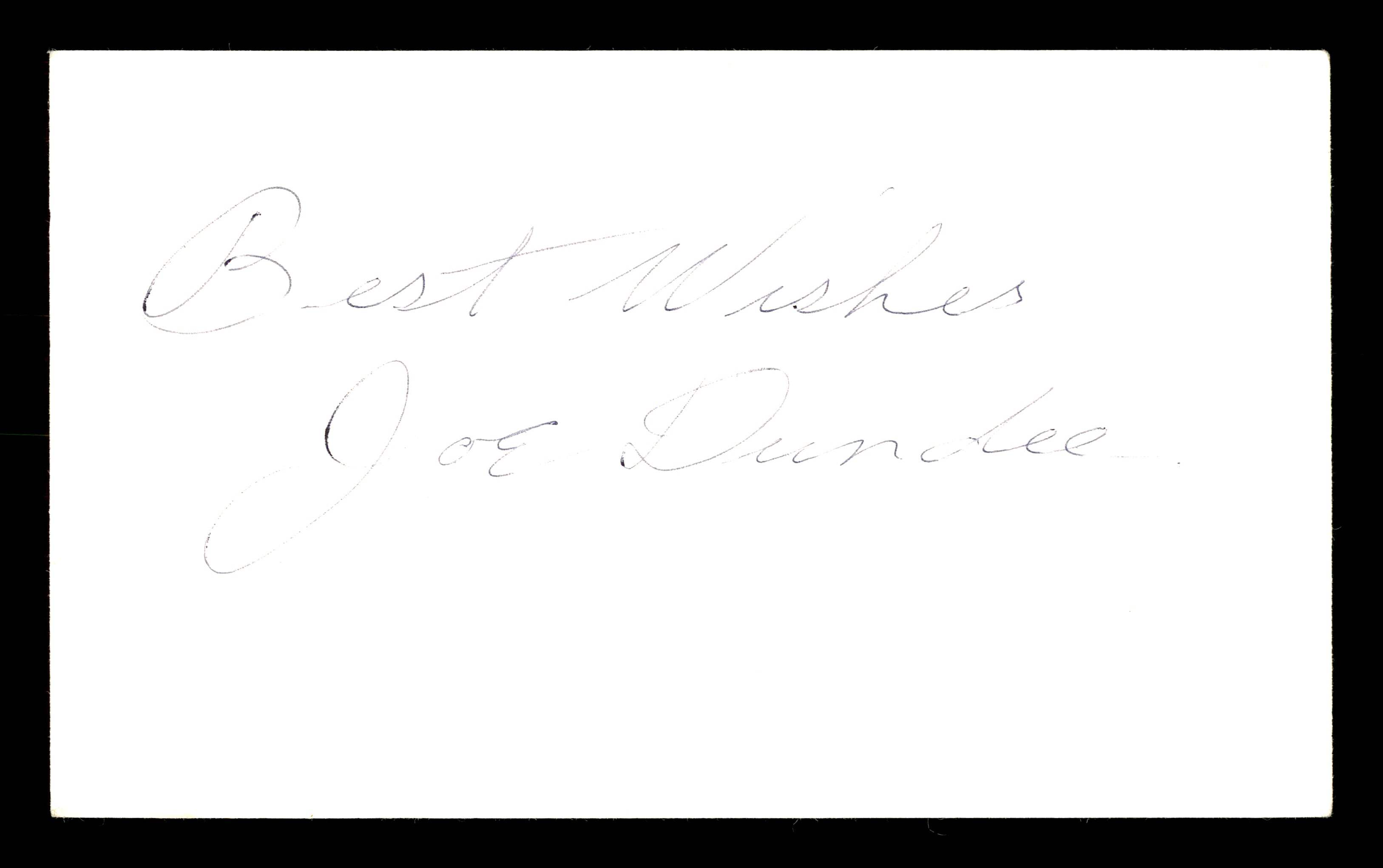 Joe Dundee Autographed 3x5 Index Card Welterweight Champ "Best Wishes ...