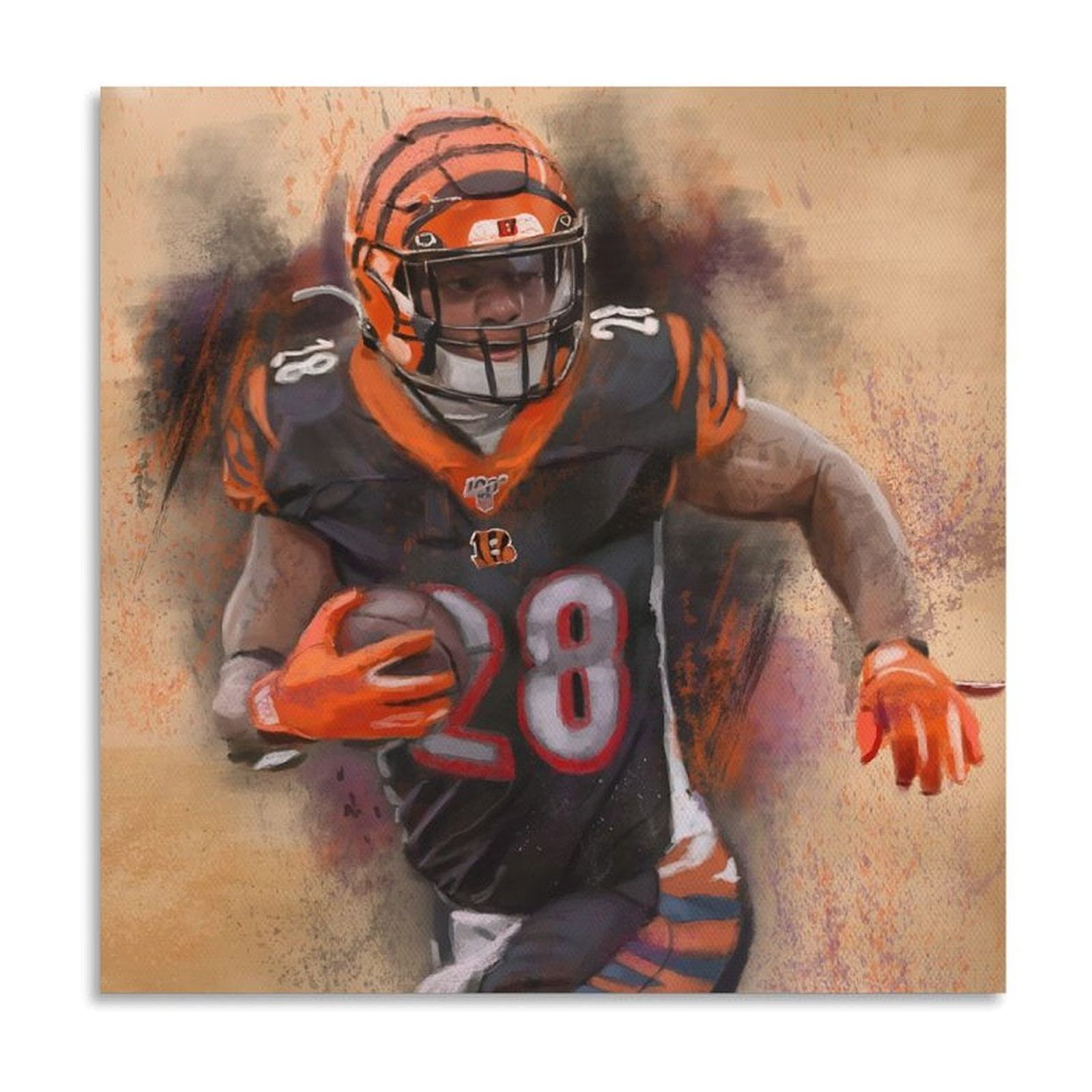 Joe Mixon Art American Football Poster Posters Wall Art Painting Canvas ...