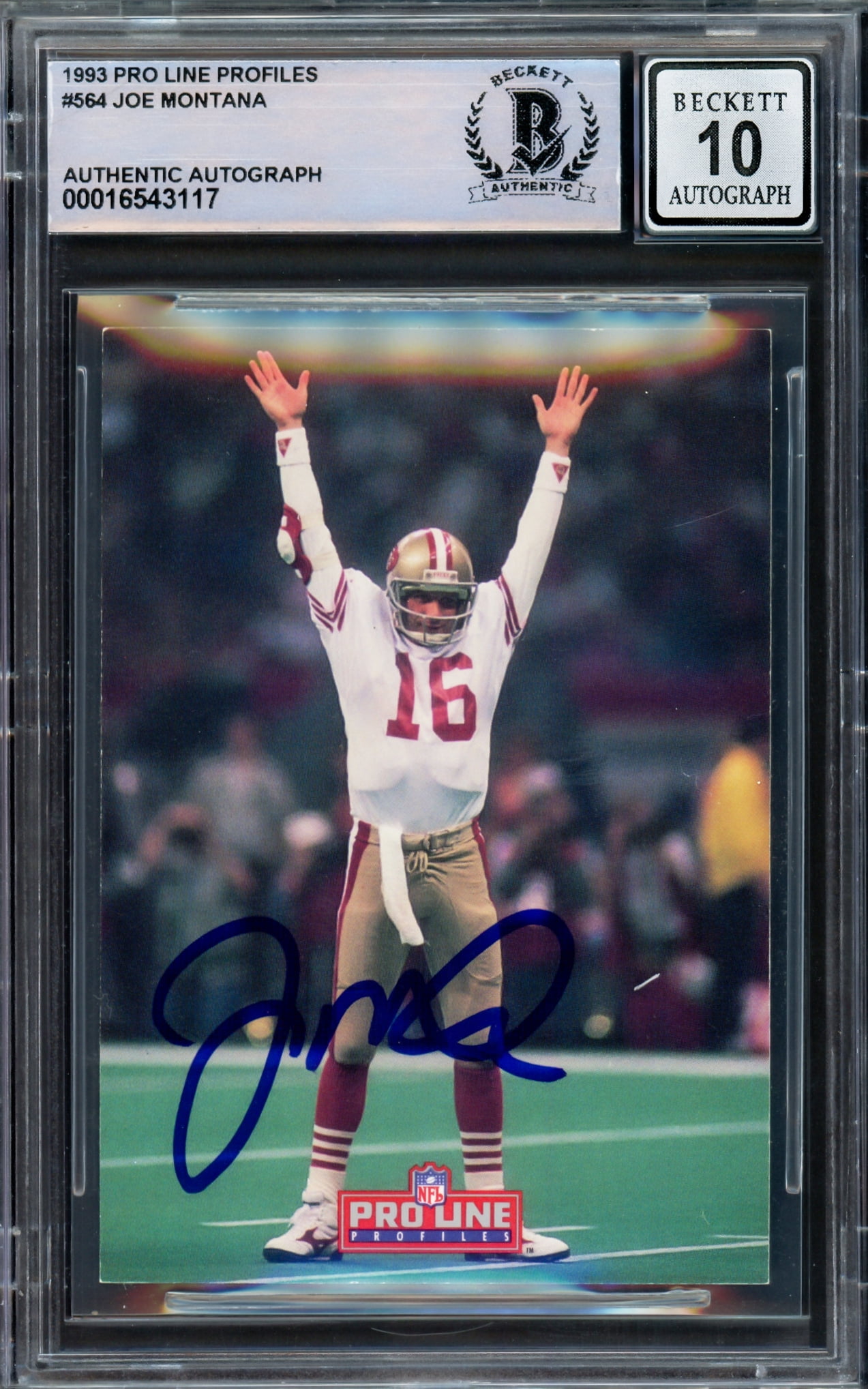 Joe Montana Autographed 1993 Proline Portraits Card #564 San Francisco ...