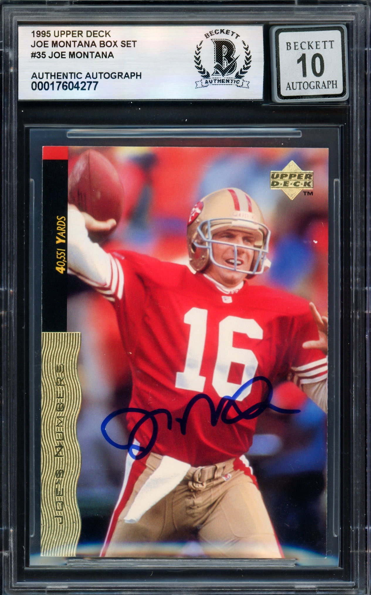 Joe Montana Autographed 1995 Upper Deck Card #35 San Francisco 49ers ...