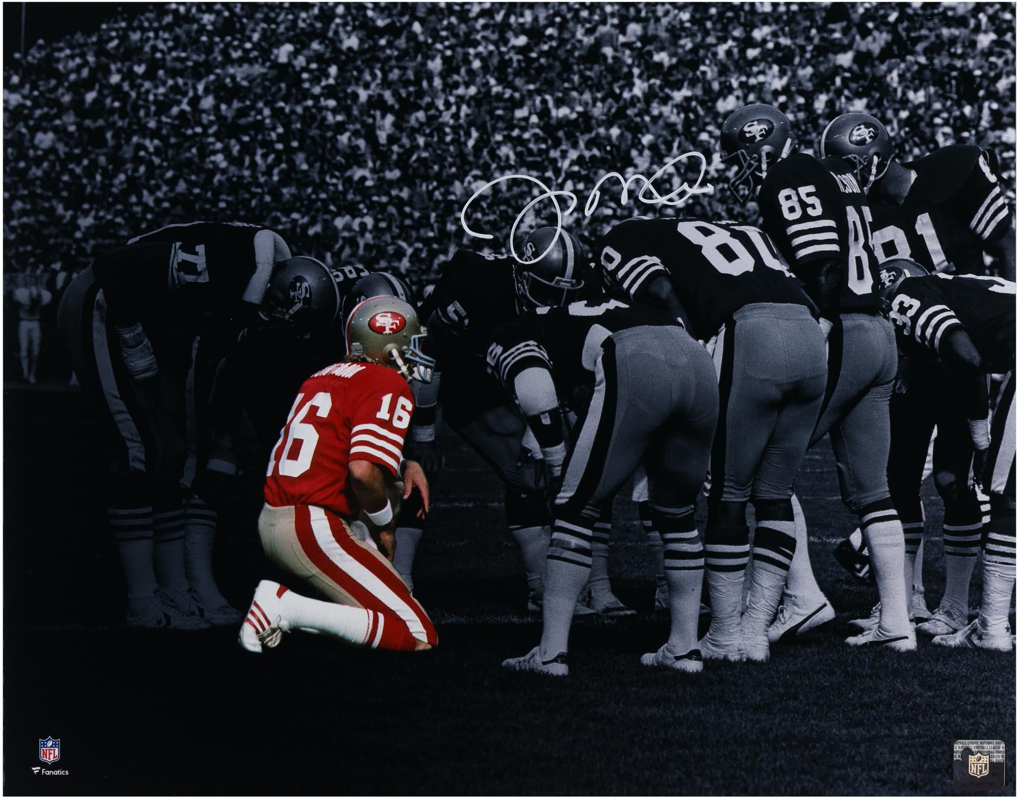 Joe Montana San Francisco 49ers Autographed 16" x 20" Huddle Spotlight ...