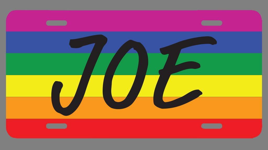 Joe Name Pride Flag Style License Plate Tag Vanity Novelty Metal | UV ...