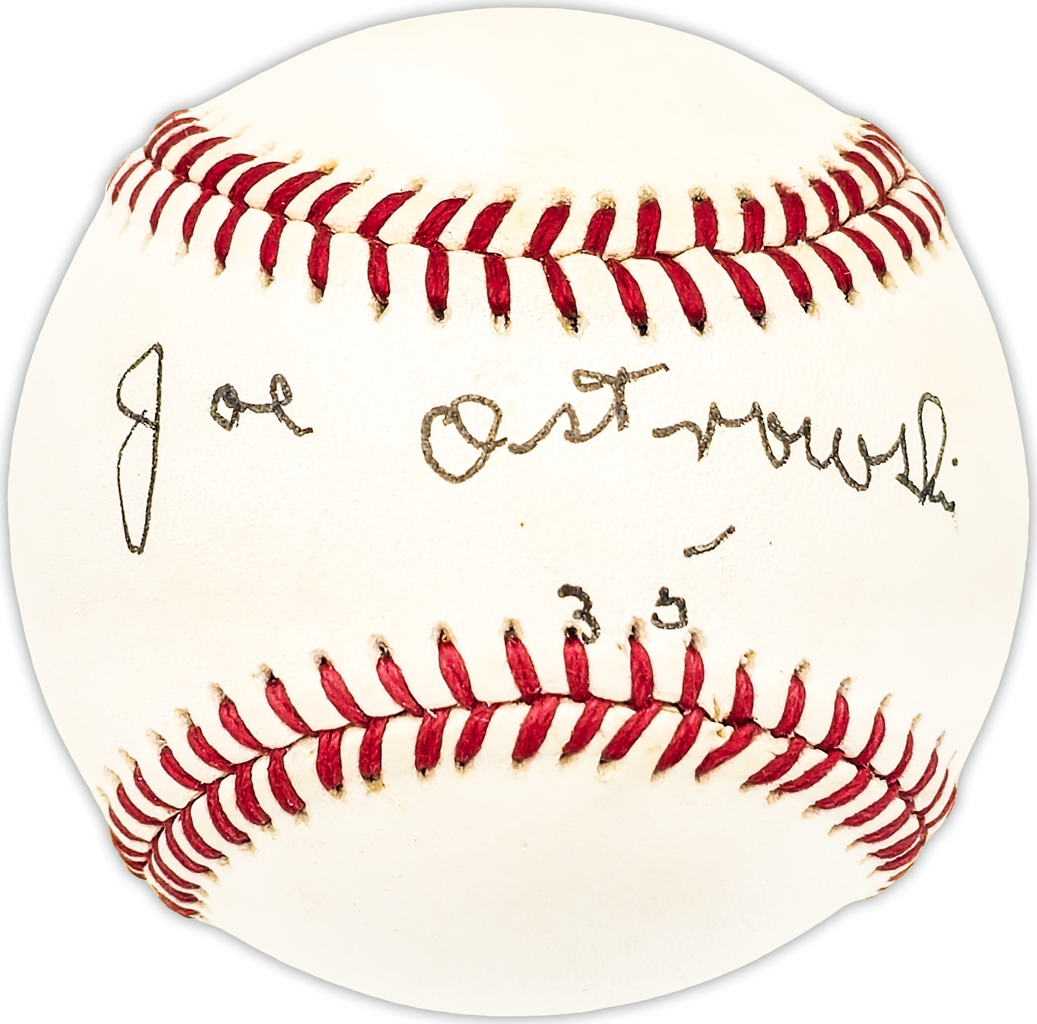 Joe Ostrowski Autographed Official AL Baseball Yankees, Browns Beckett ...