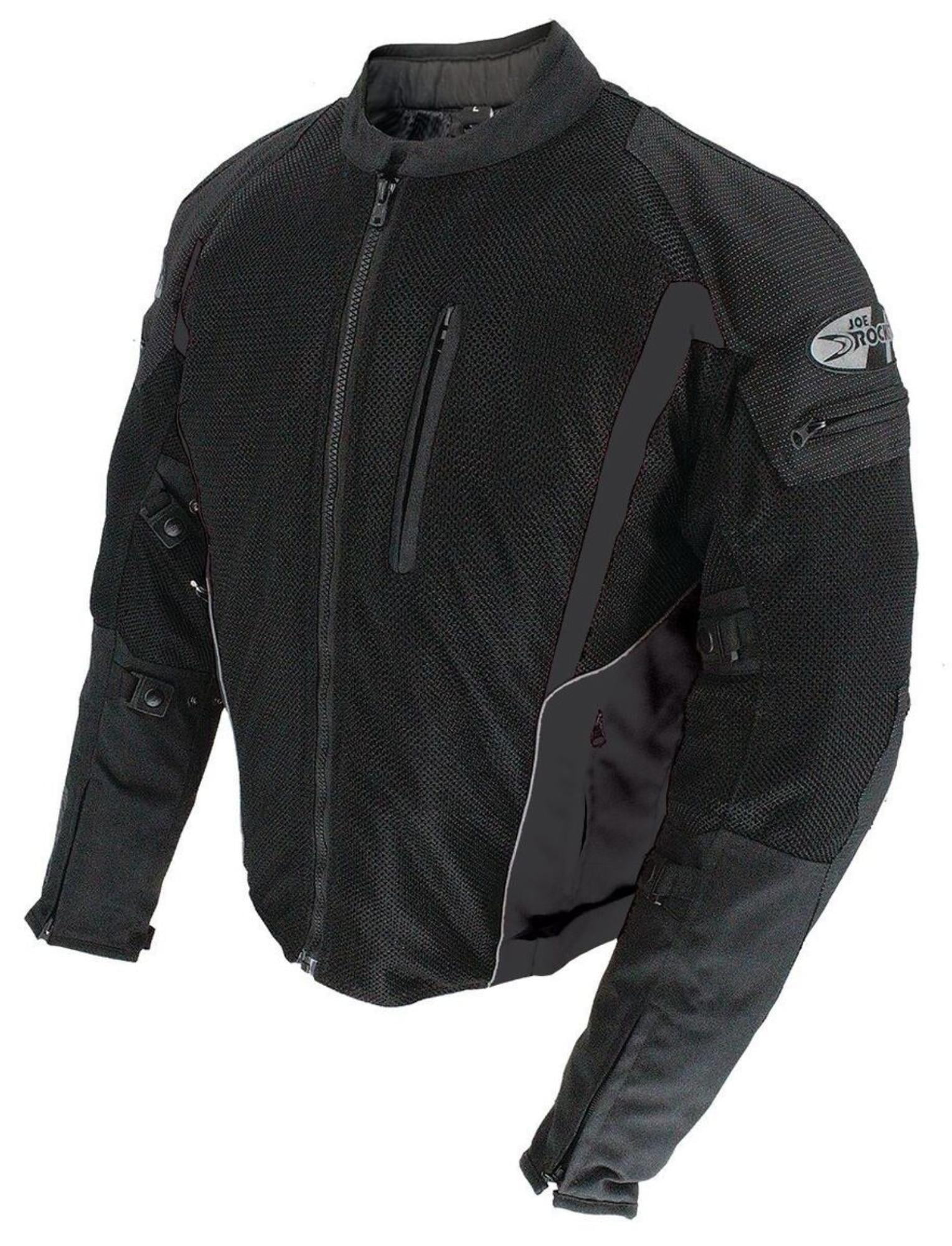 Joe Rocket Analog Mens Vented Mesh Motorcycle Jacket Black/Black 5XL ...