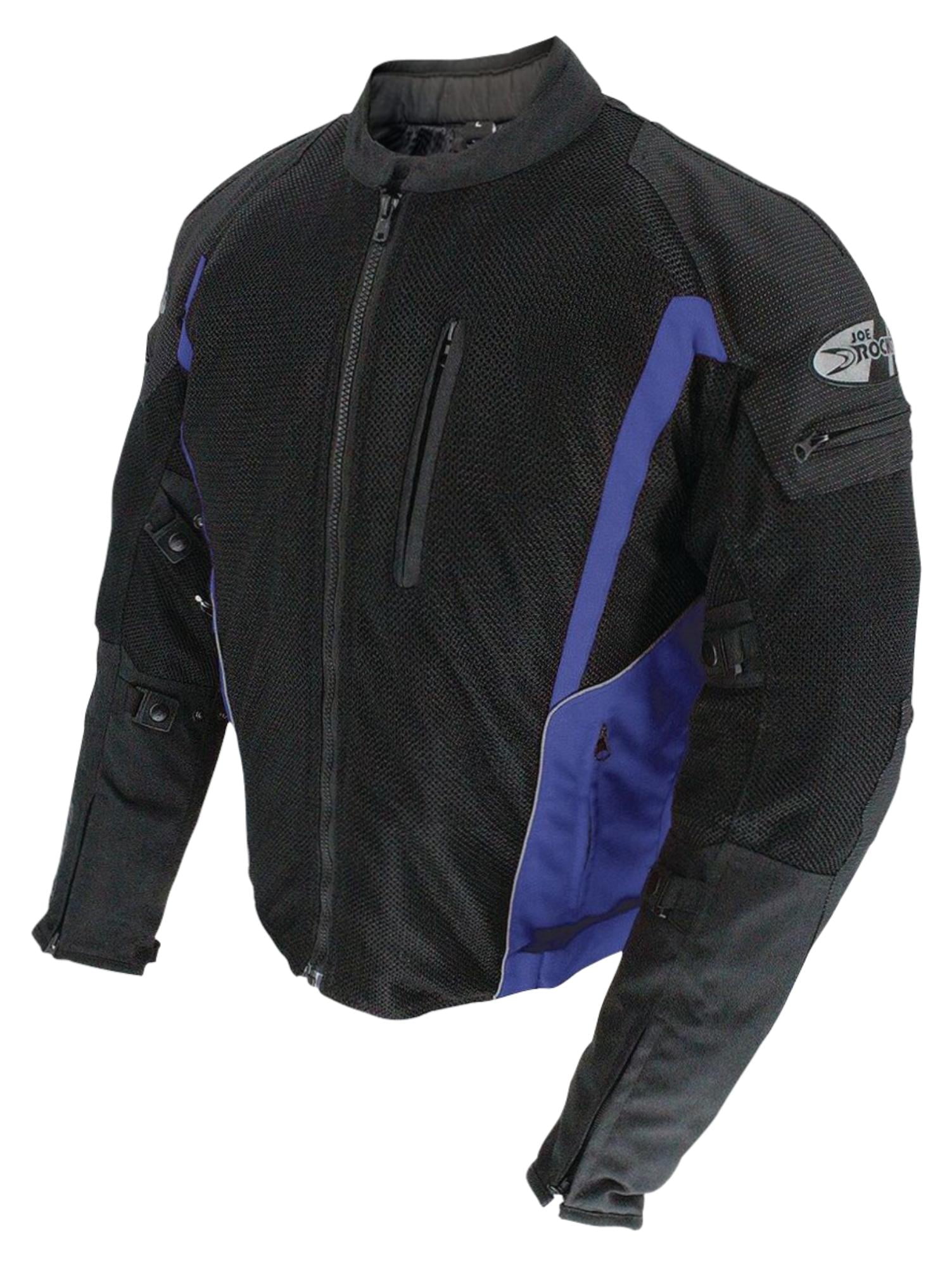 Joe Rocket Analog Mens Vented Mesh Motorcycle Jacket Black/Blue XL ...