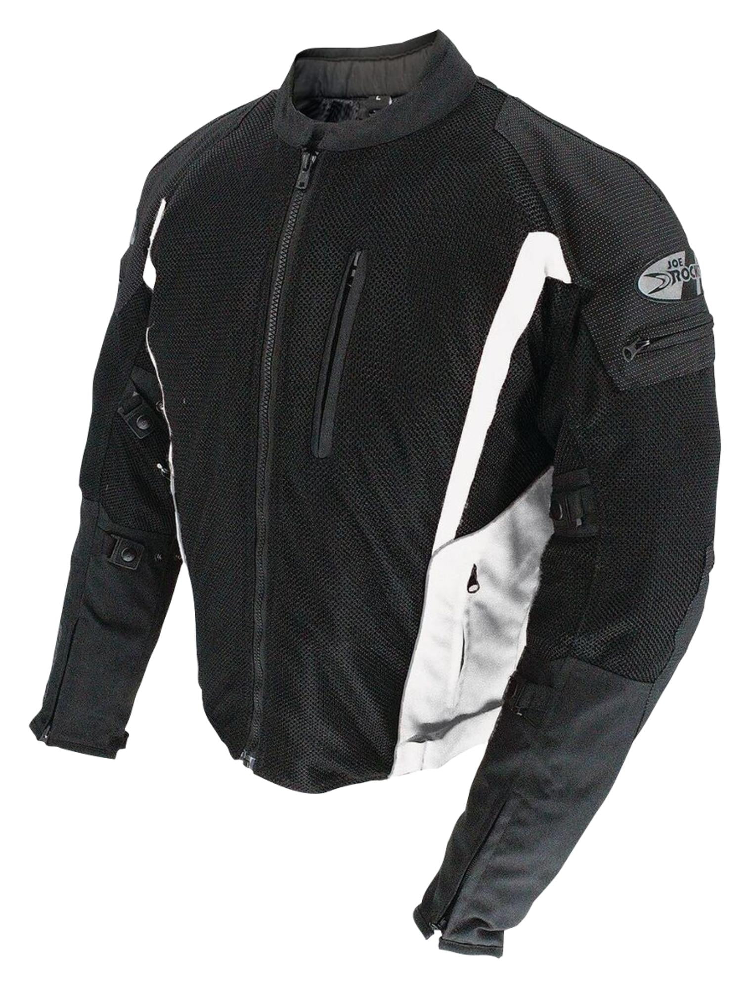 Joe Rocket Analog Mens Vented Mesh Motorcycle Jacket Black/White XXL ...