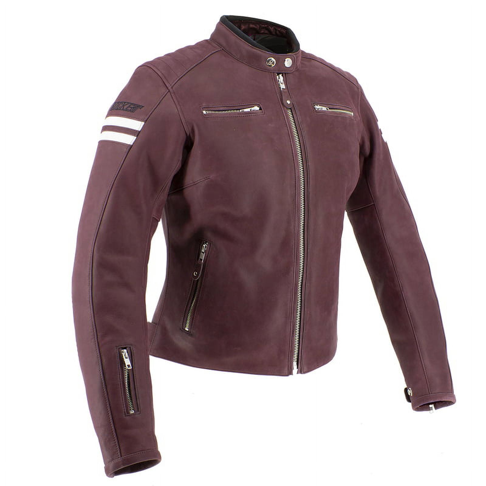 Joe Rocket Classic 92 Leather Womens Jacket (Small, Oxblood/Cream ...