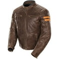 Joe Rocket Classic 92' Men's Leather Jacket (Brown/Orange, Small) Brown ...