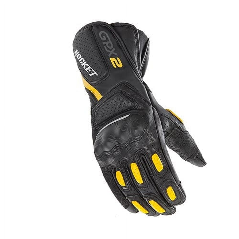 Joe Rocket GPX 2.0 Mens Leather Motorcycle Gloves Black/Yellow/White SM - Walmart.com