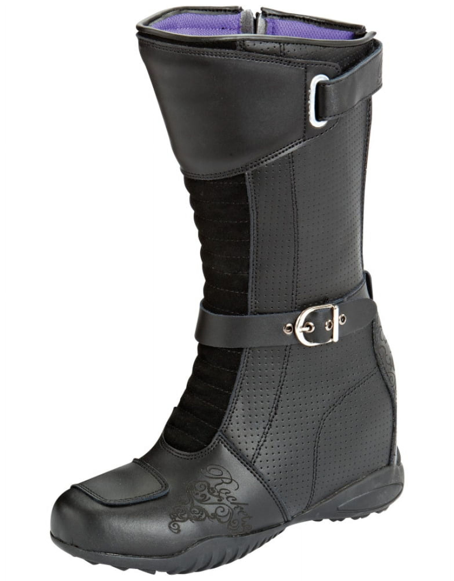 Joe Rocket Heartbreaker Womens Leather Motorcycle Boots Black 8 USA ...