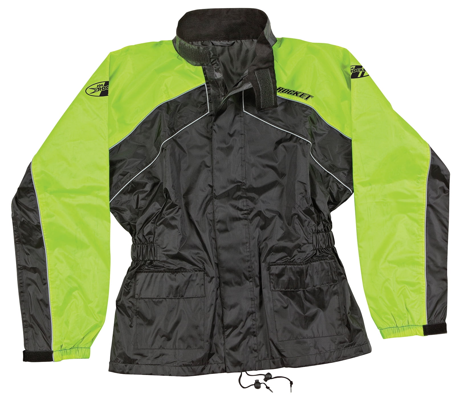 Joe Rocket RS-2 Two-Piece Rain Suit (X-Large, Black/Hi-Viz Green ...