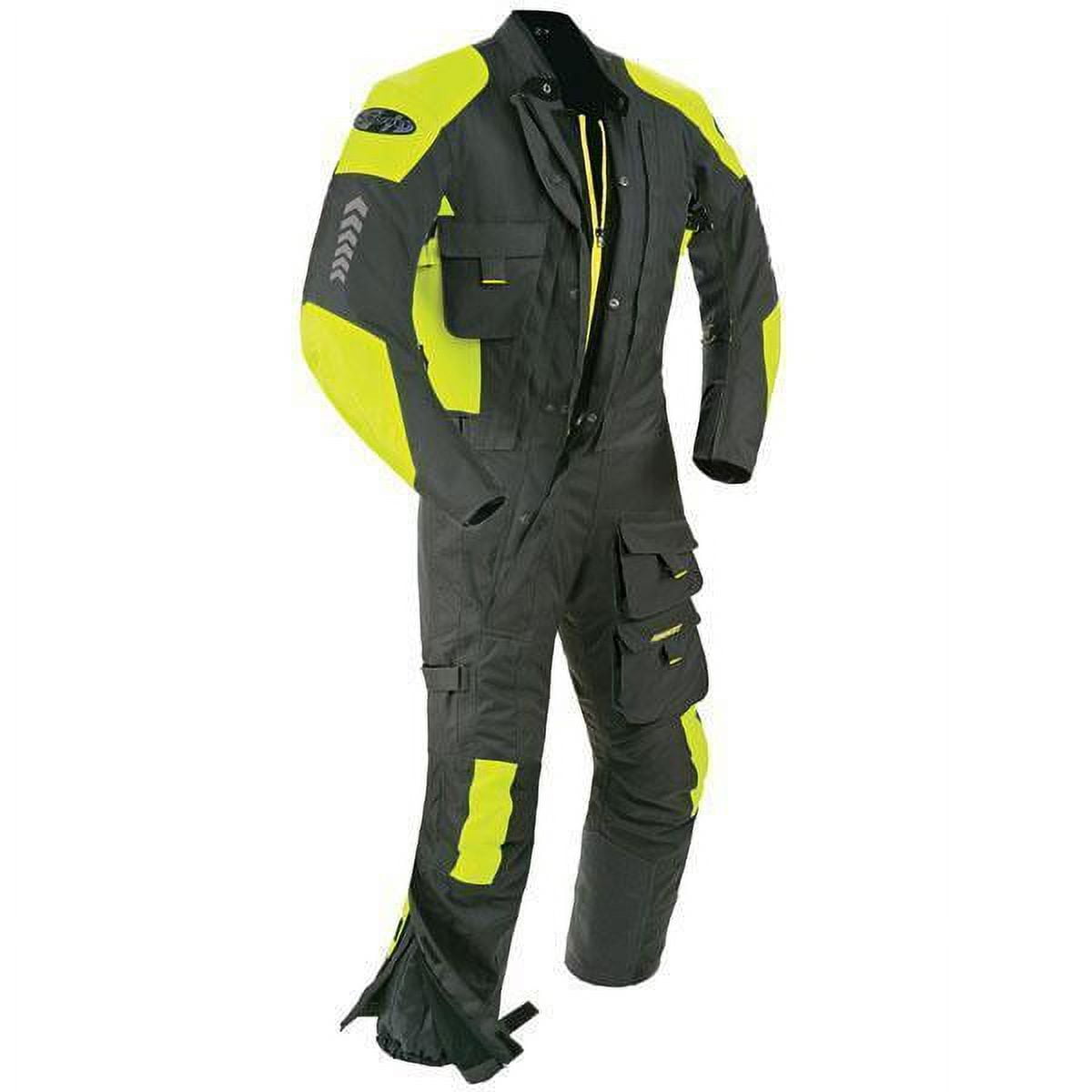 Joe Rocket Survivor Mens Black/Hi-Visibility Yellow Textile Riding Suit ...