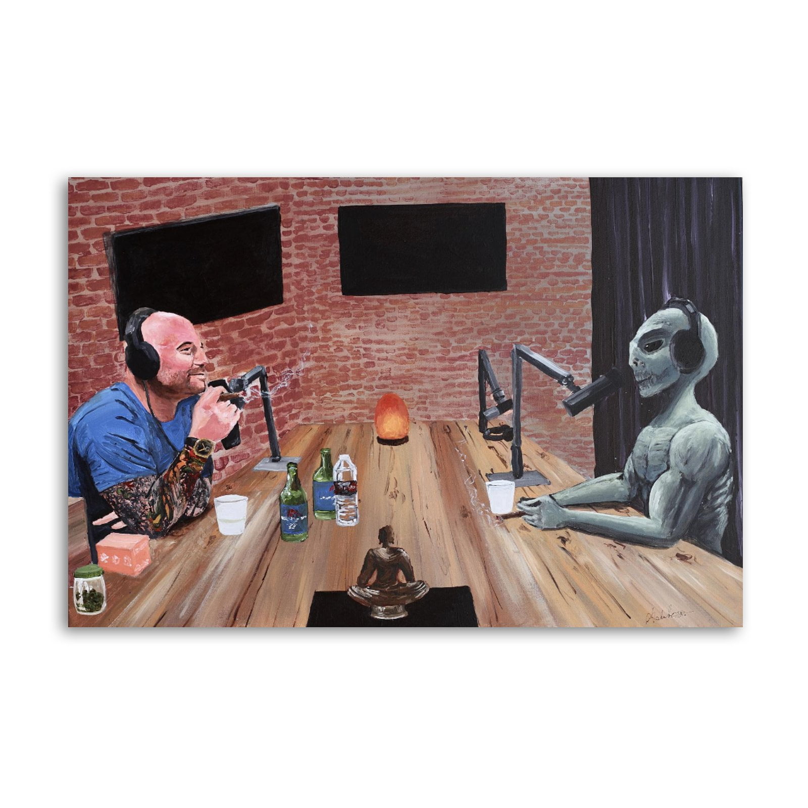 Joe Rogan And Aliens Wall Art Poster Gifts Bedroom Prints Home Decor ...