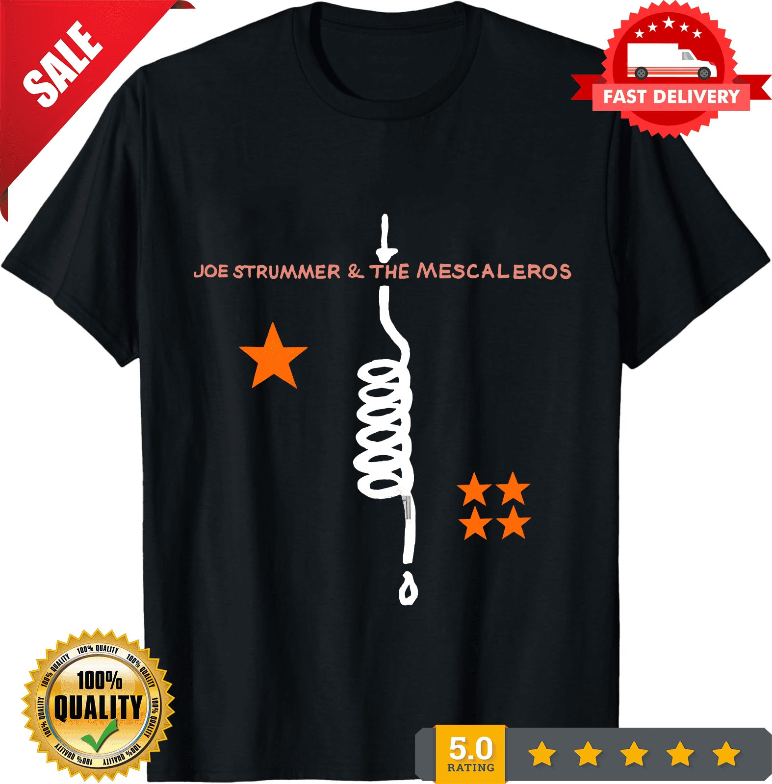 Joe Strummer The Mescaleros Streetcore T-shirt Black Cotton All Sizes ...
