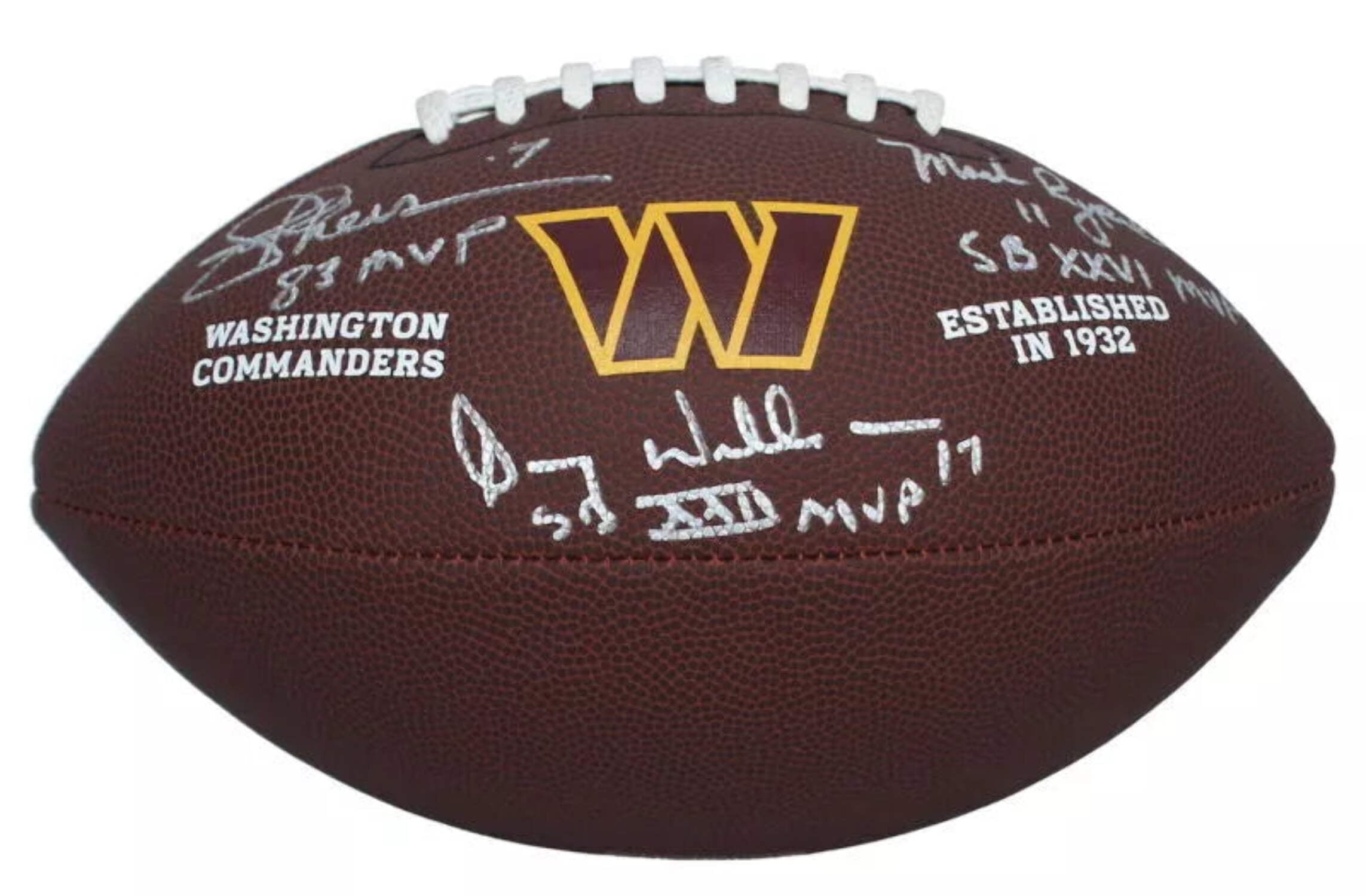 Joe Theisman/Doug Williams/Mark Rypien Triple-Inscribed Washington ...
