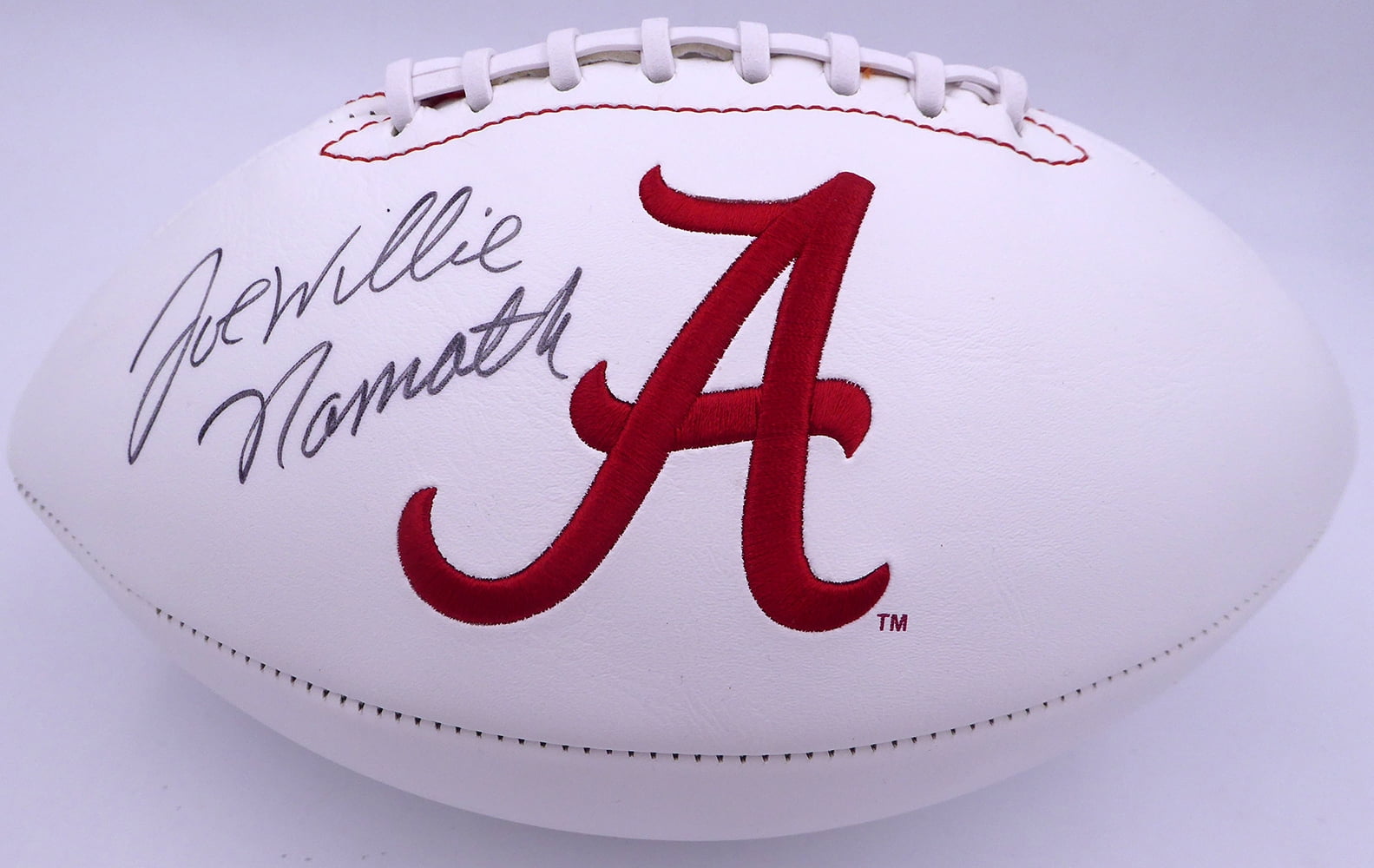 Joe Willie Namath Autographed White Logo Football Alabama Crimson Tide ...