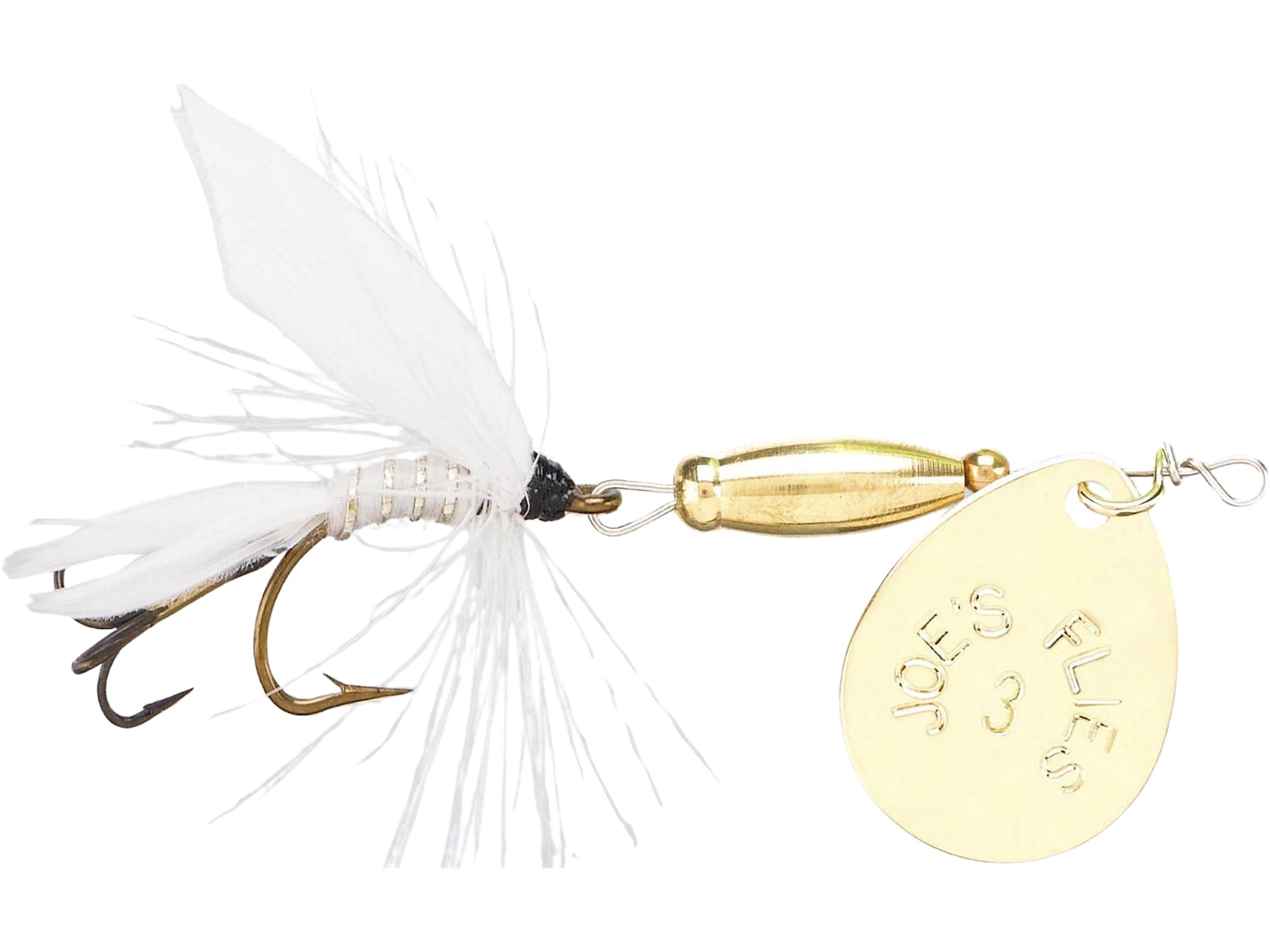 Joe's Flies Super Striker Elite Inline Spinner 1/8 oz White Miller Gold ...