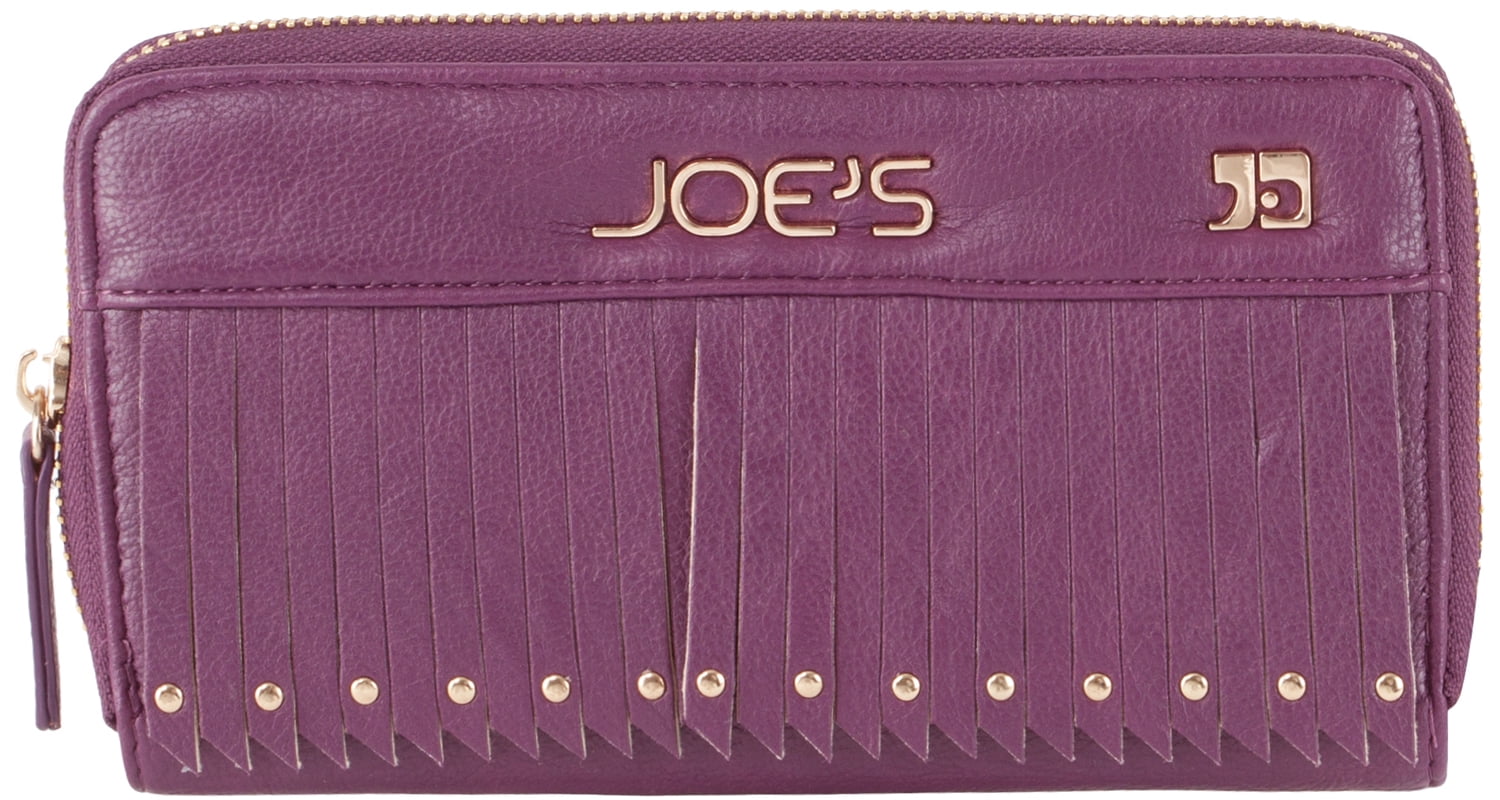 Joe's Jeans Bronco Zip Around Wallet With Tassles - Purple - Walmart.com