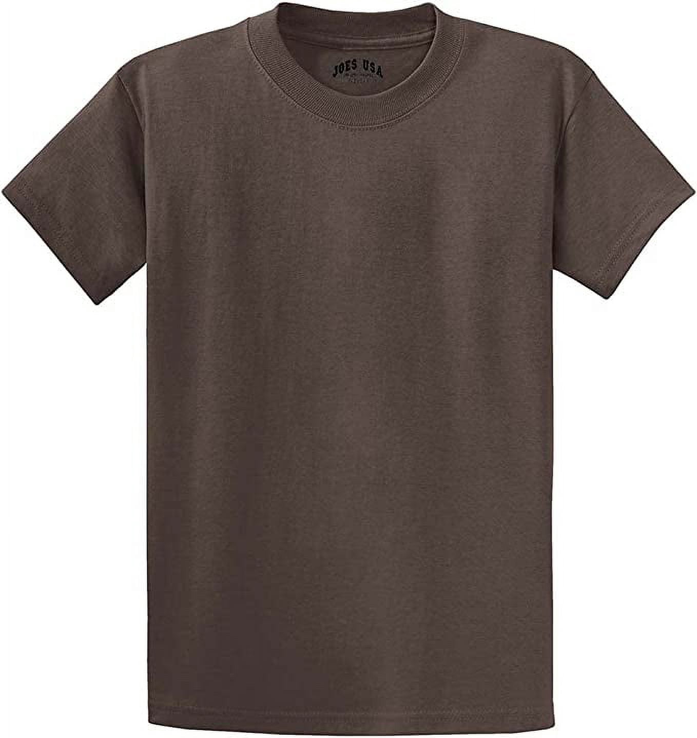Joe's USA Heavyweight 6.1-ounce, 100% cotton T-Shirts-L-Brown - Walmart.com
