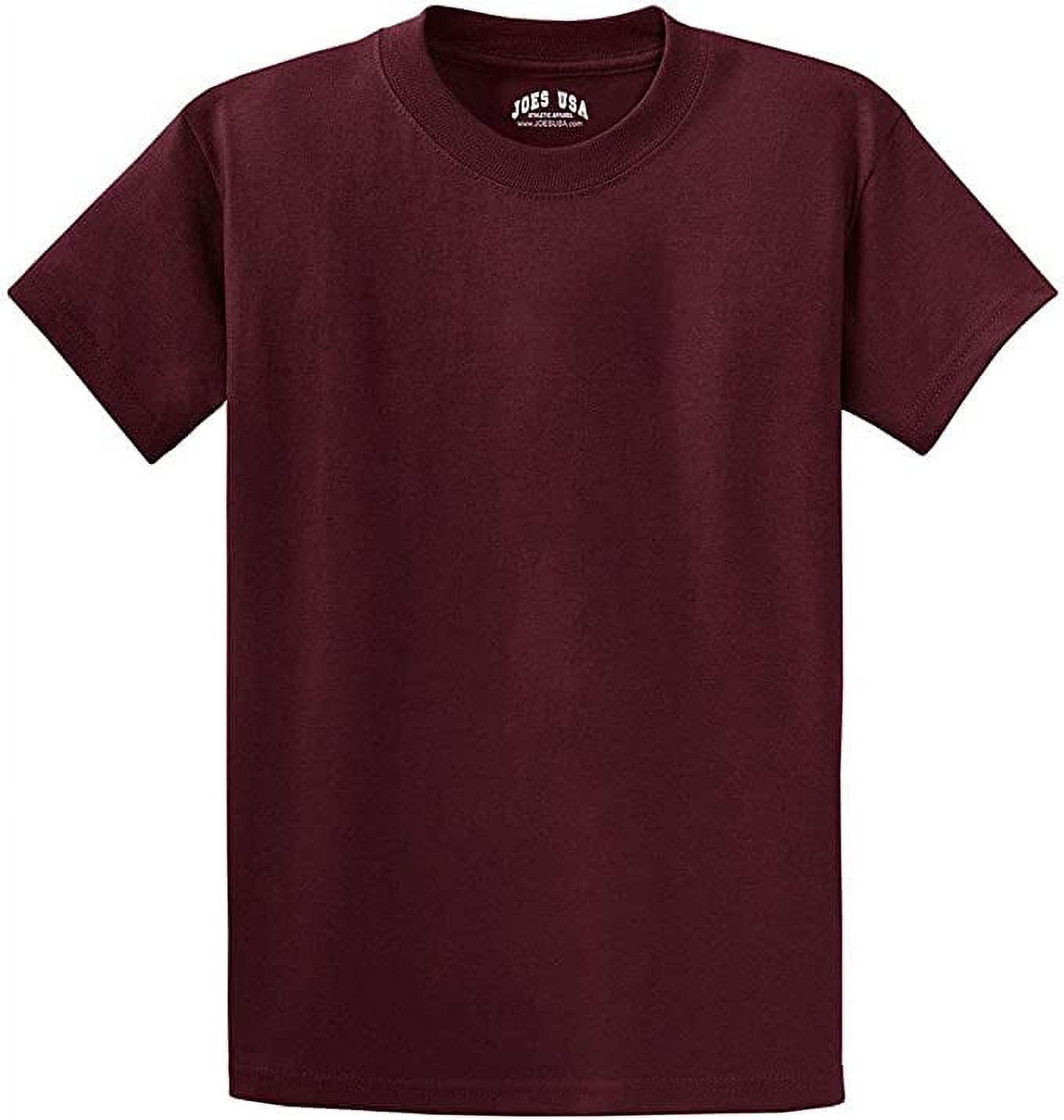 Joe's USA Heavyweight 6.1-ounce, 100% cotton T-Shirts-S-Athletic Maroon ...