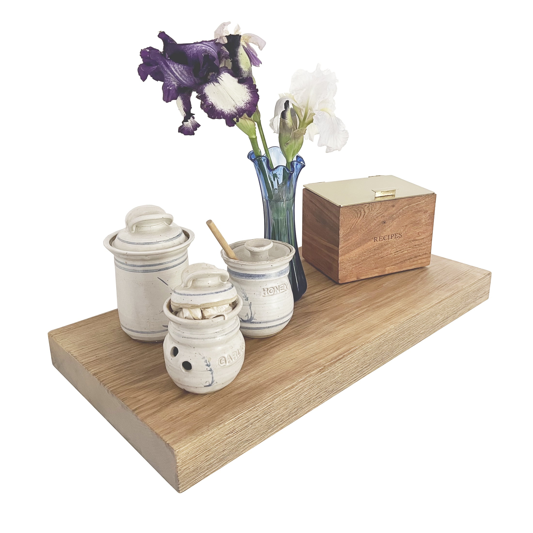 Joel's Antiques Heavy Duty Floating Wall Shelf -24 inch Solid Pine ...