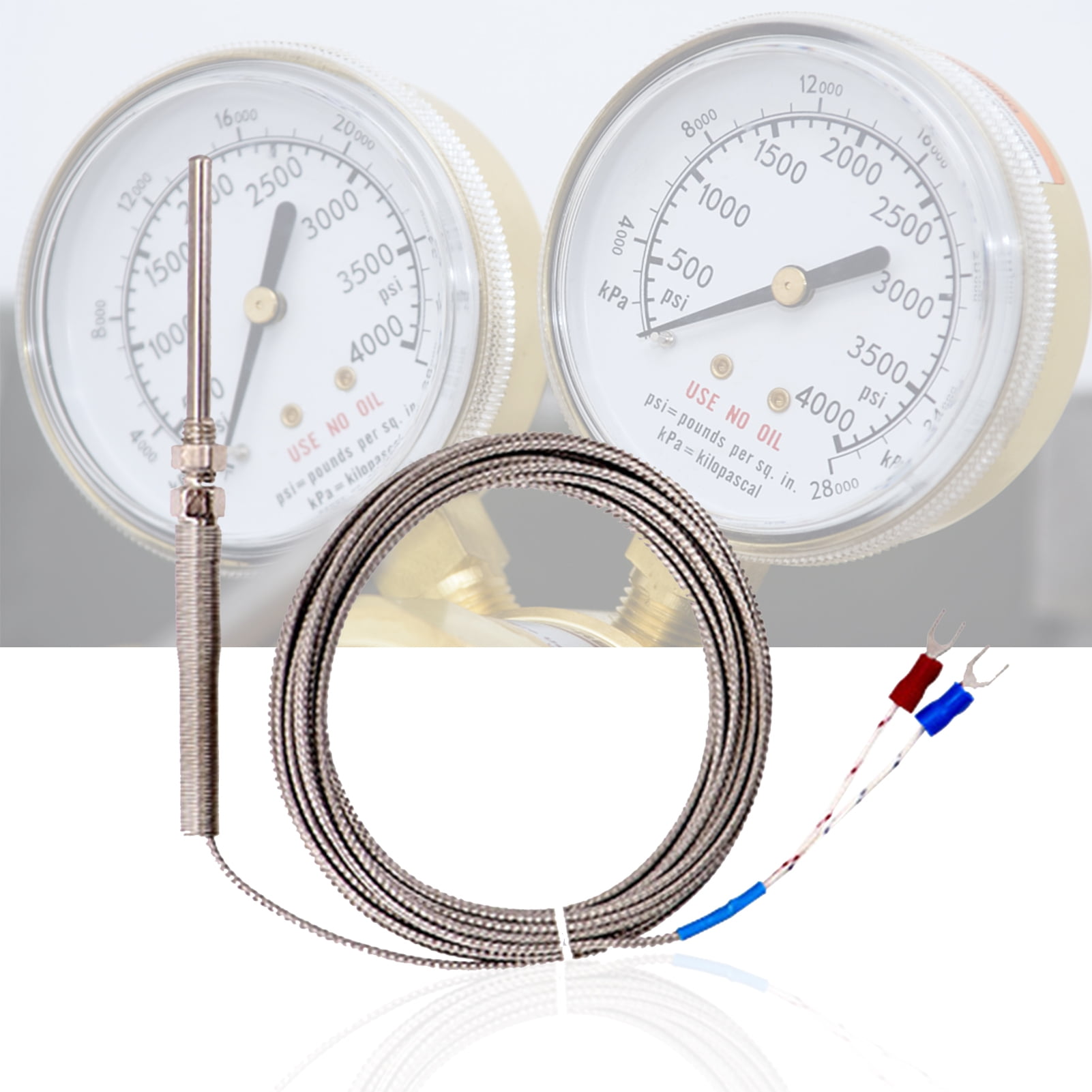 Joernso 1/2/3/4/5m K-Type Thermocouple 30mm Probe Temperature Sensor ...