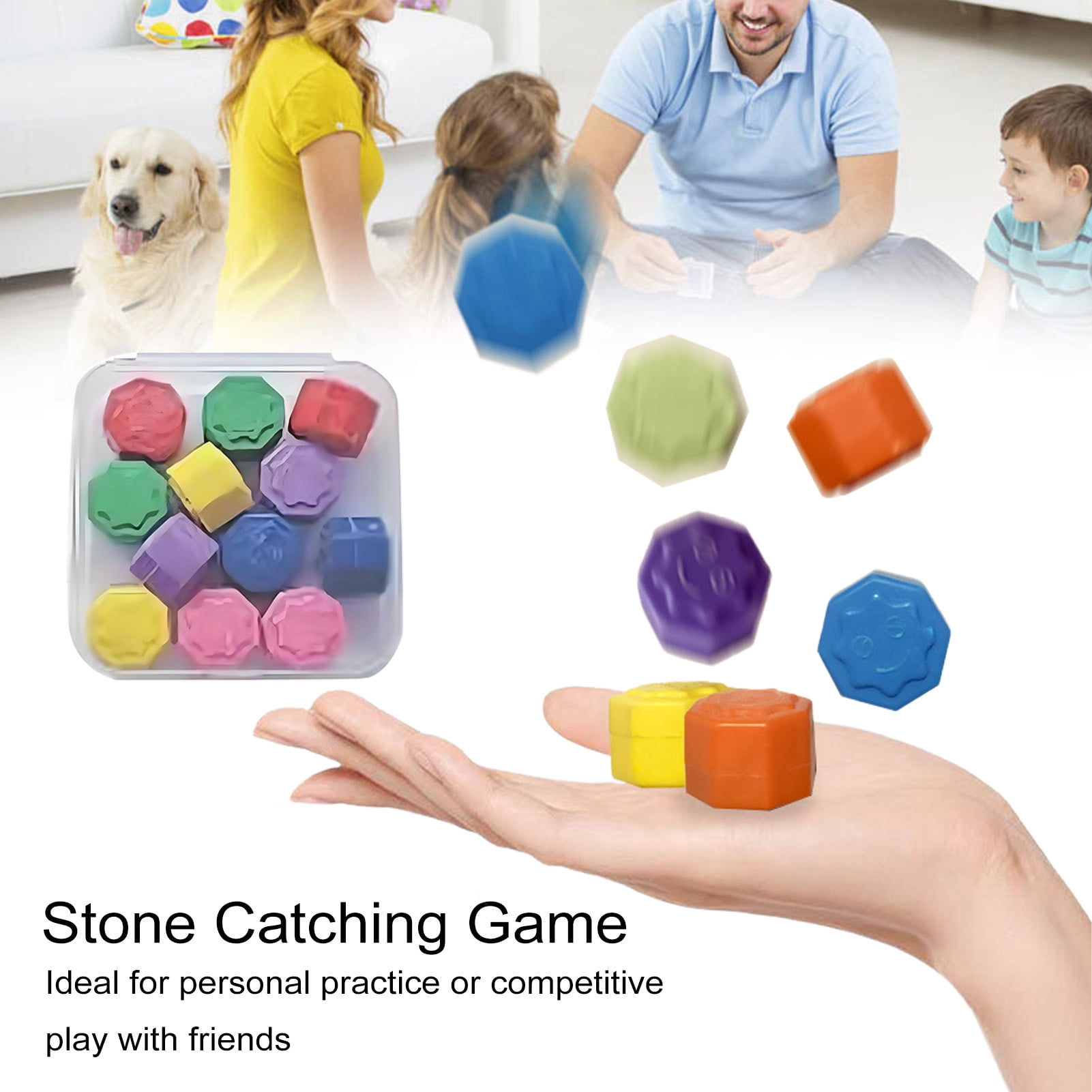 Joernso 1/3/5 Boxes Nostalgic Stone Catching Game Hand-Eye Coordination ...
