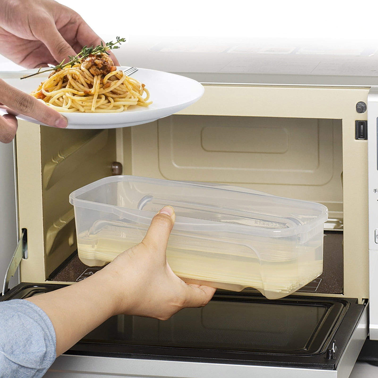 Joernso 1.3L Microwave Pasta Cooker with Strainer Lid Food Grade High ...