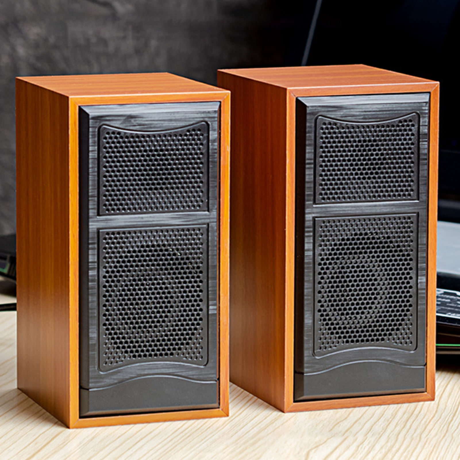Joernso 1 Pair Computer Speakers USB Powered Surround Sound Natural ...