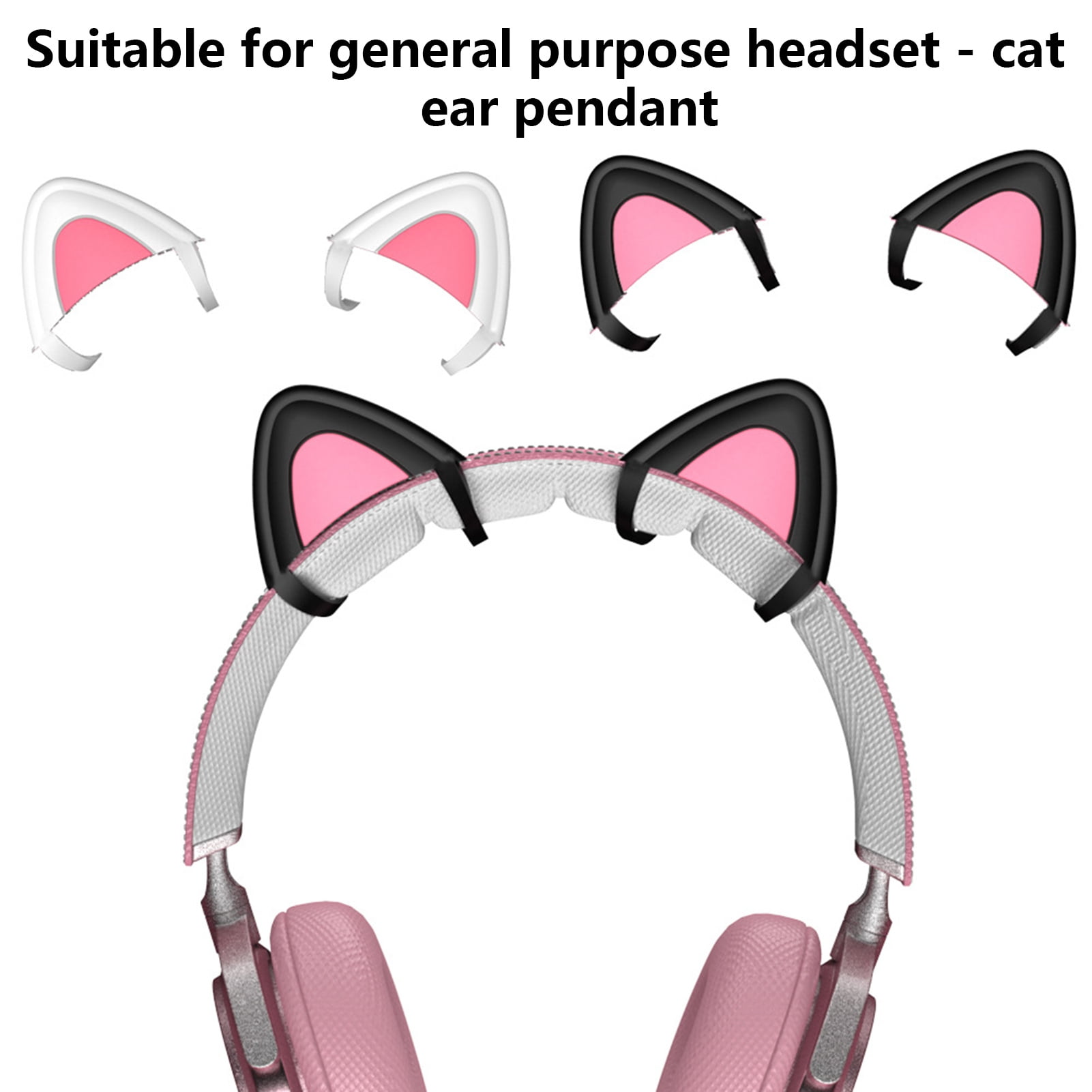 Joernso 1 Pair Headphone Cat Ear Cute Universal Bluetooth-compatible ...