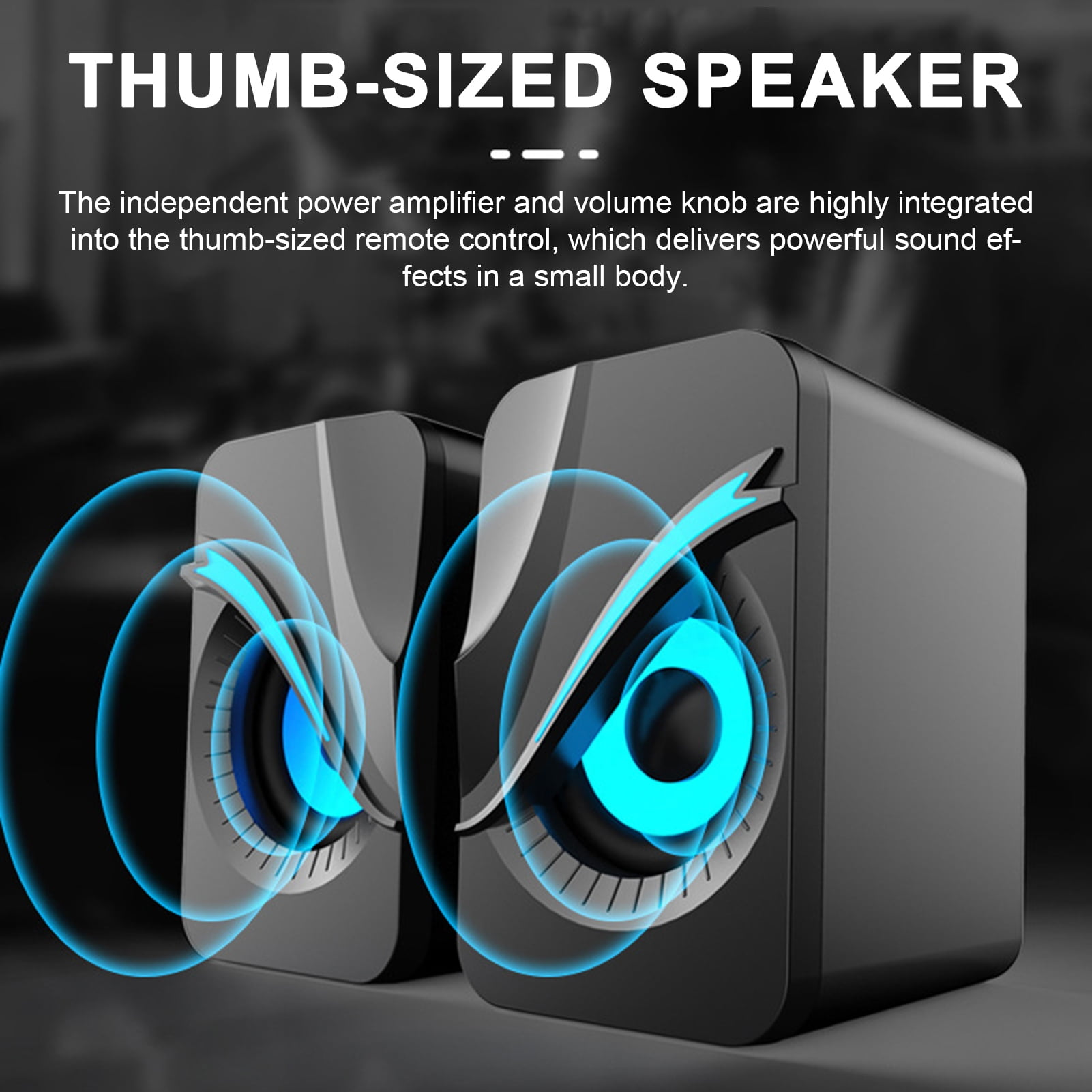 Joernso 1 Pair USB Wired Speaker Portable Mini Cool RGB Speaker ...