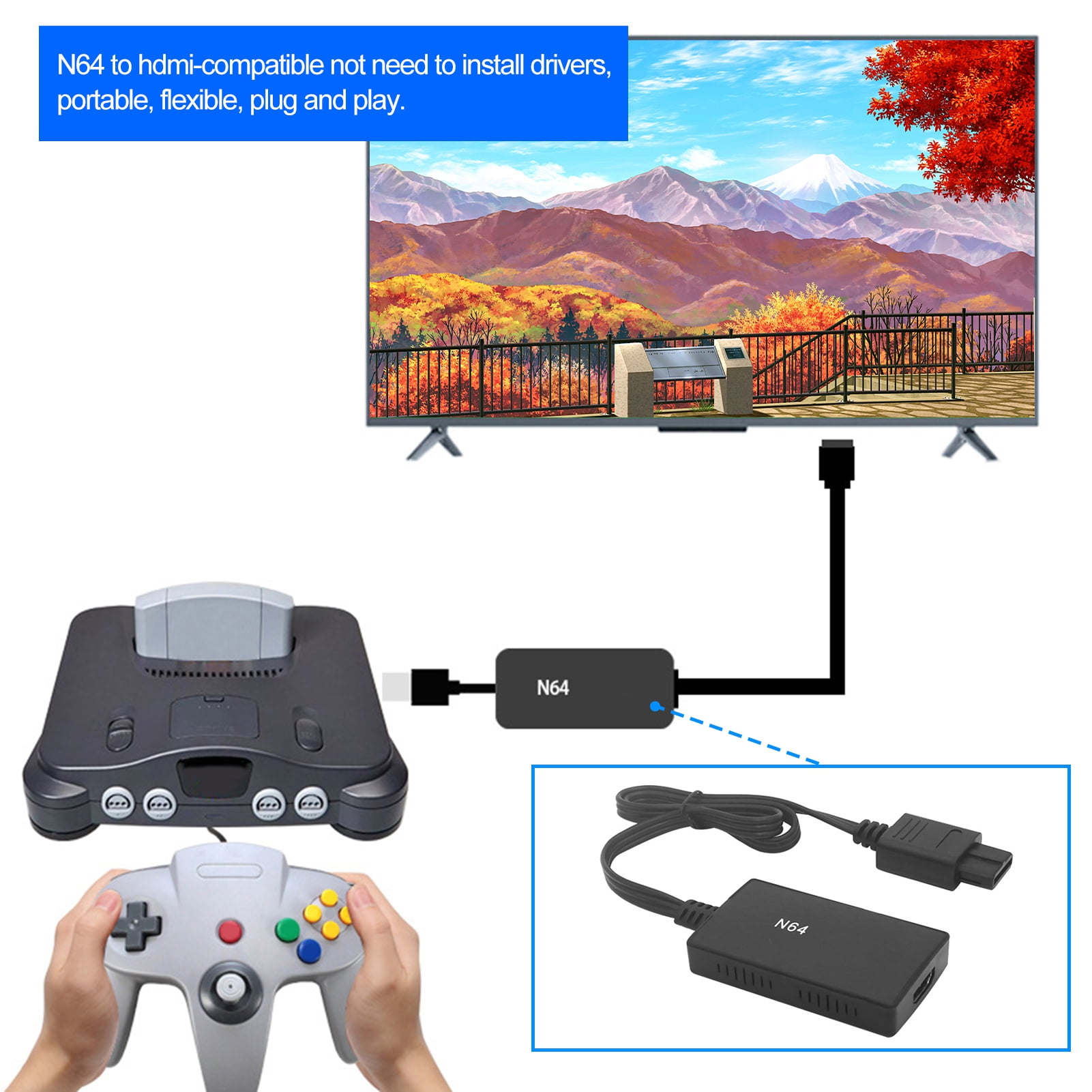 Joernso 1 Set Converter Cable Plug And Play 1080P HD-compatible No Loss ...