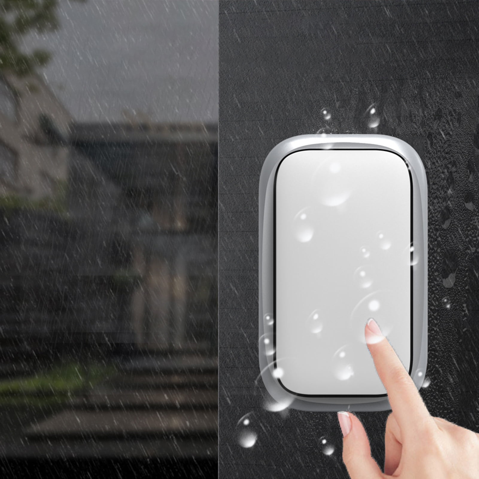 Joernso 1 Set Cordless Doorbell Self-powered Waterproof Music Long ...