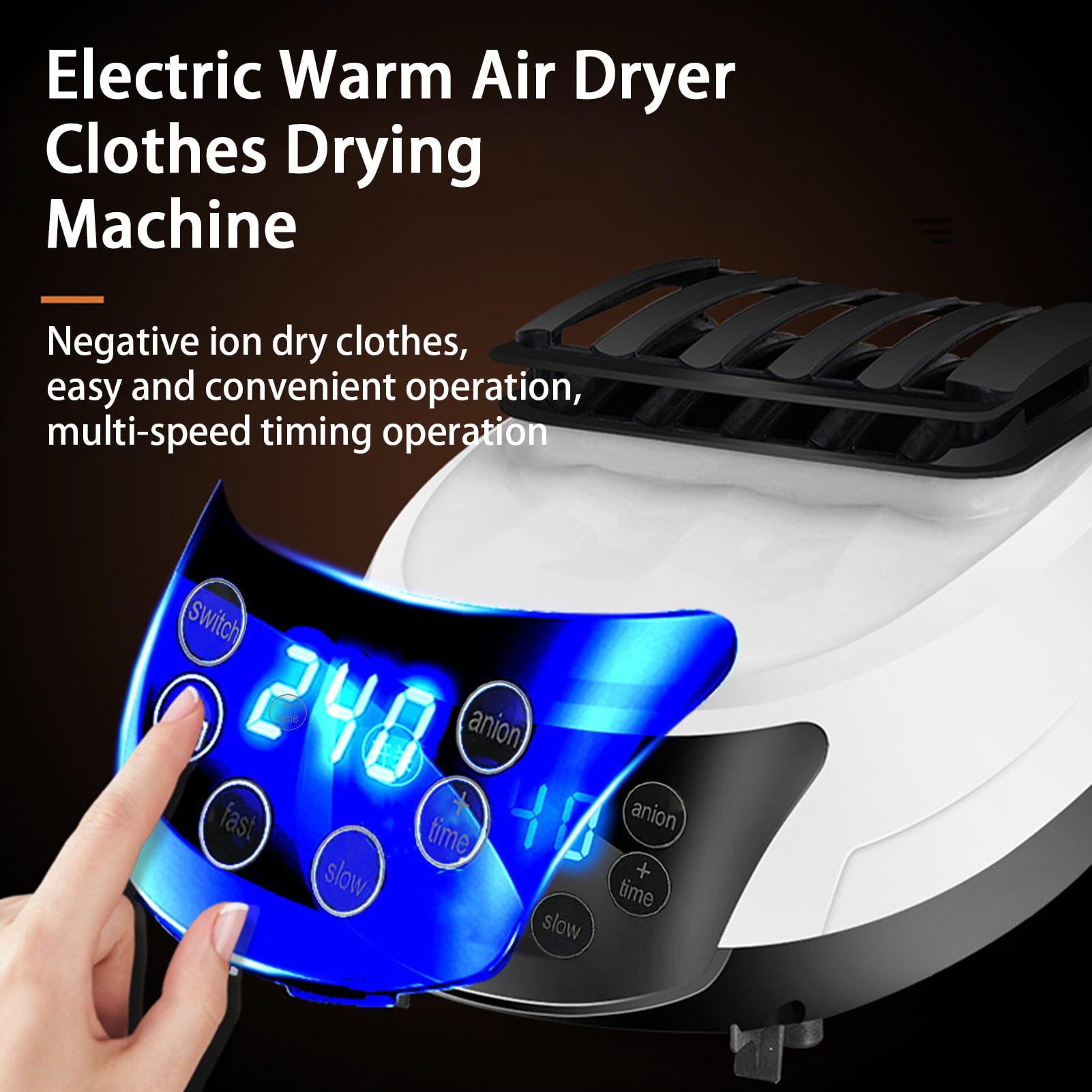 Joernso 1 Set Electric Clothes Dryer with Timing Mute Silent Remote ...
