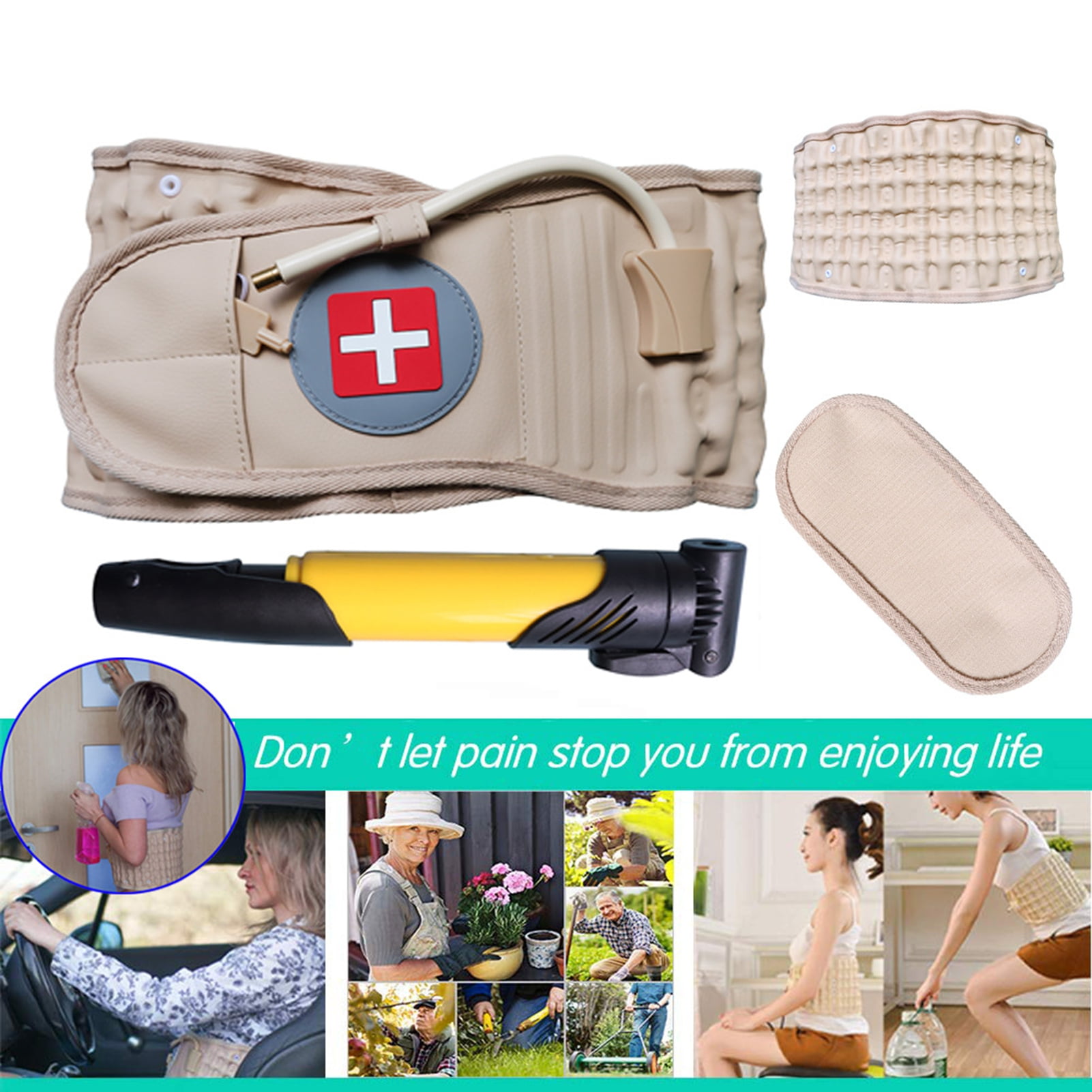 Joernso 1 Set Inflatable Lumbar Support Belt Reduces Muscle Fatigue ...