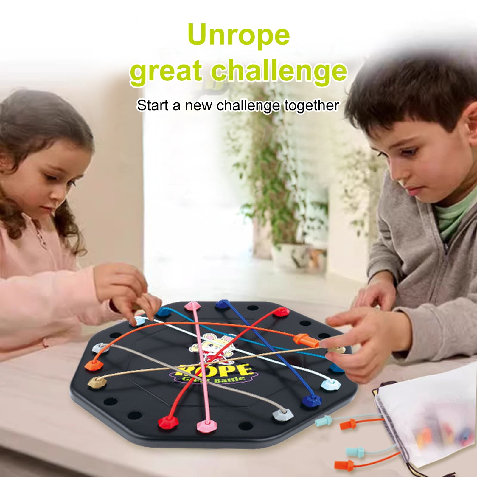 Joernso 1 Set Kids Rope Untangling Game Twisted Rope Knots Challenge ...