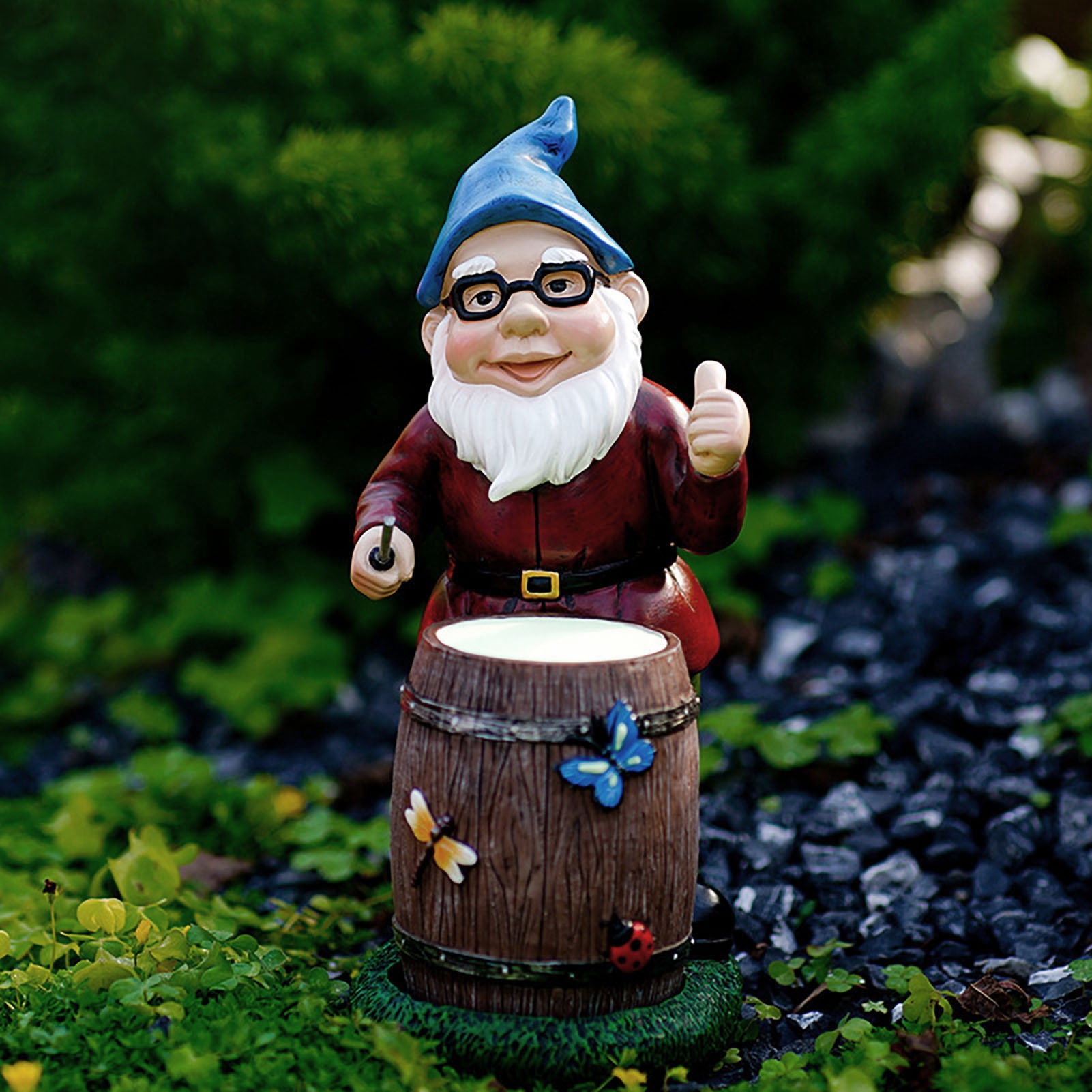 Joernso 1 Set Luminous Dwarf Ornament with Drum Weather Resistant ...