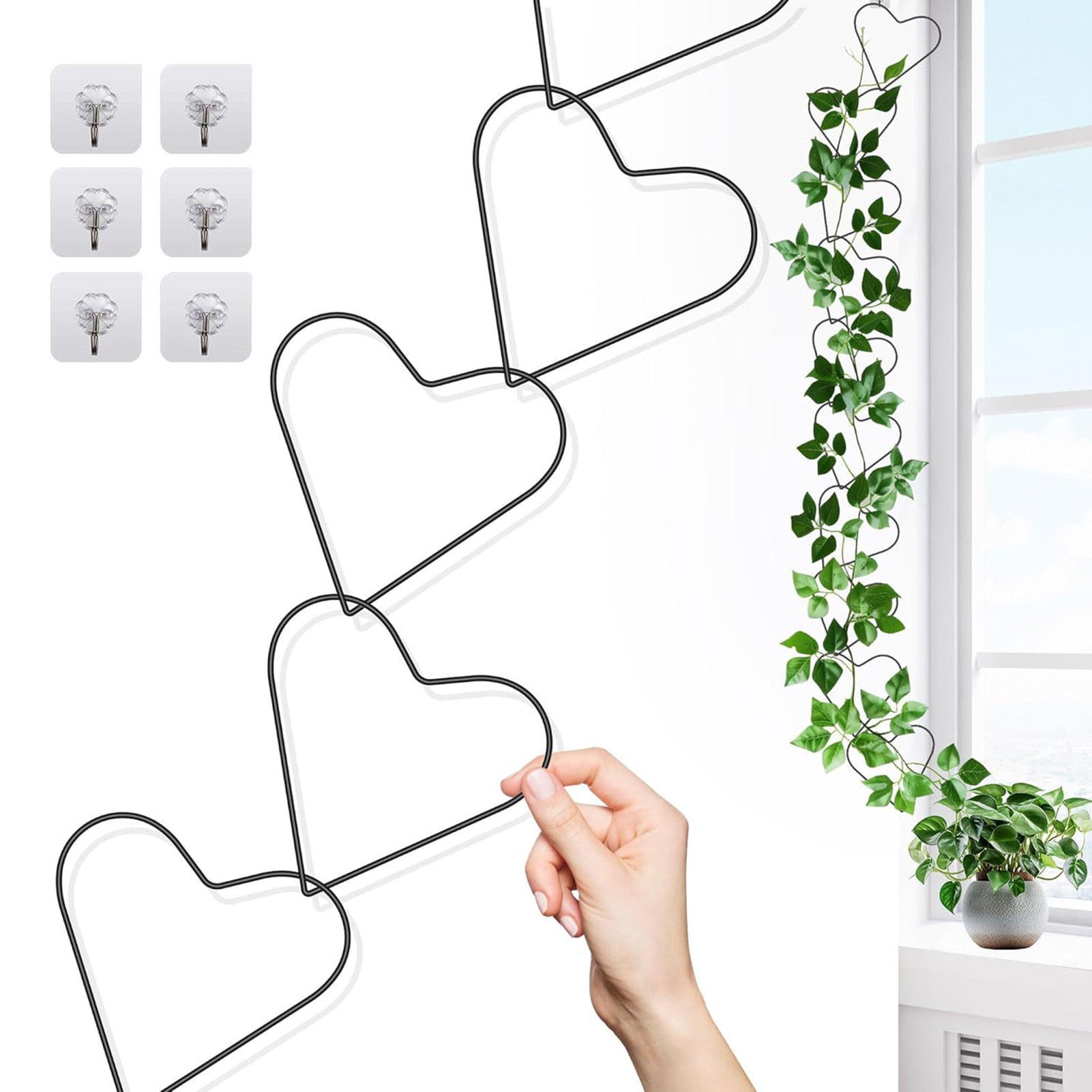 Joernso 1 Set Plant Trellis for Climbing Plants Metal Star Moon Heart ...