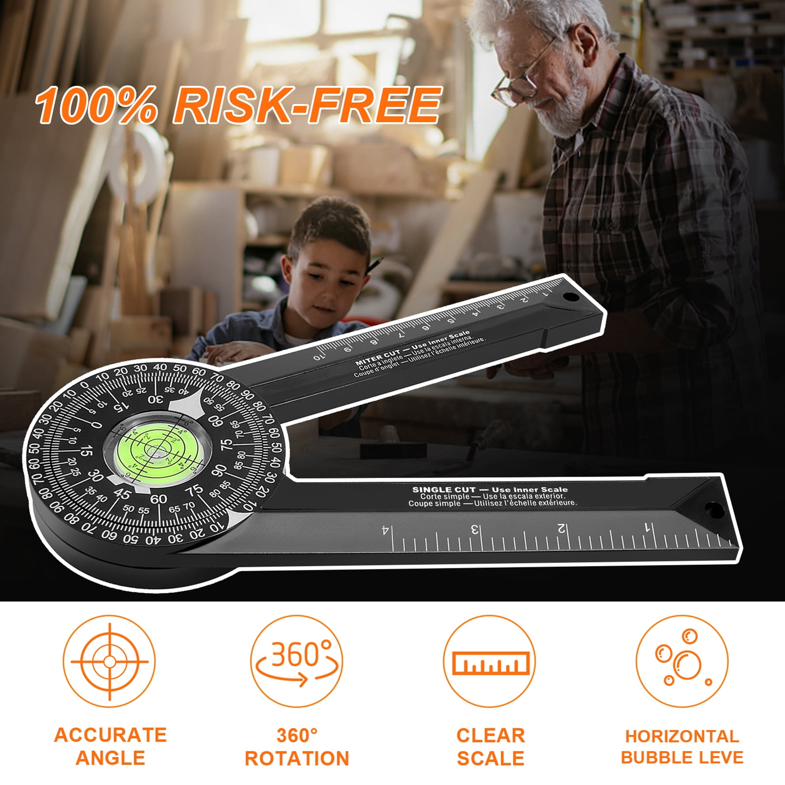 Joernso 1 Set Professional Miter Saw Protractor Effective Anti-rust ...